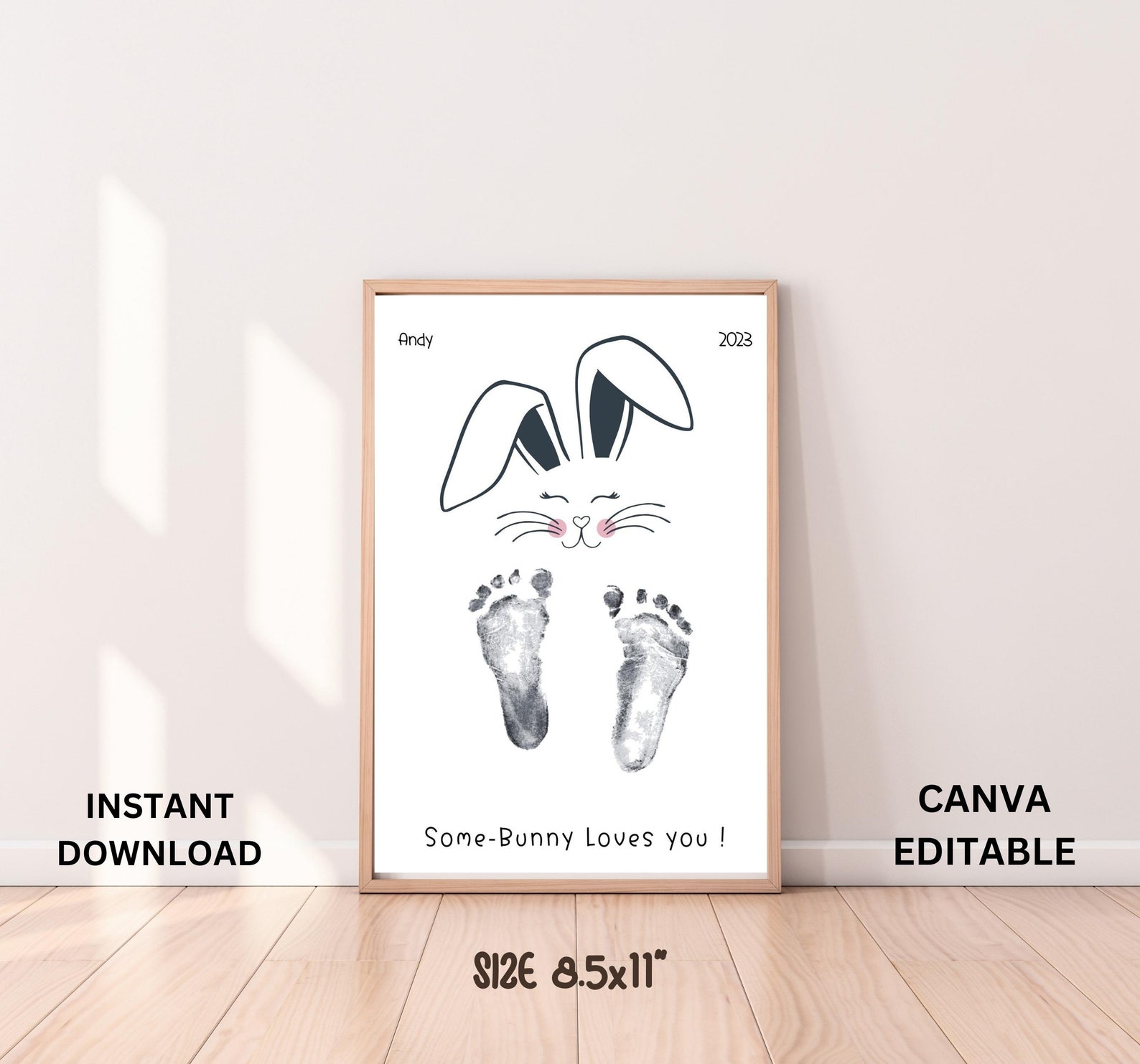 Easter Printable Kids Footprint Keepsake Baby's First Easter Keepsake ...