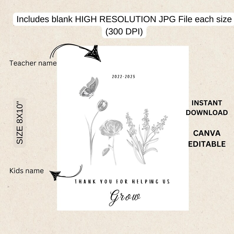 Thank You for Helping Us Grow Printable Teacher Gift - Etsy