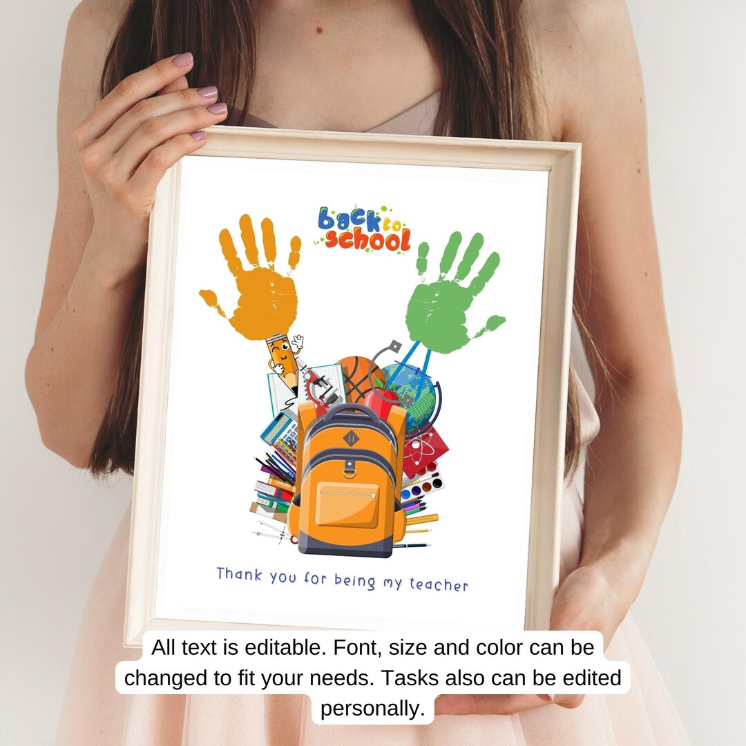 Handprint Teacher Appreciation Gift: DIY Kid Craft (digital Download ...