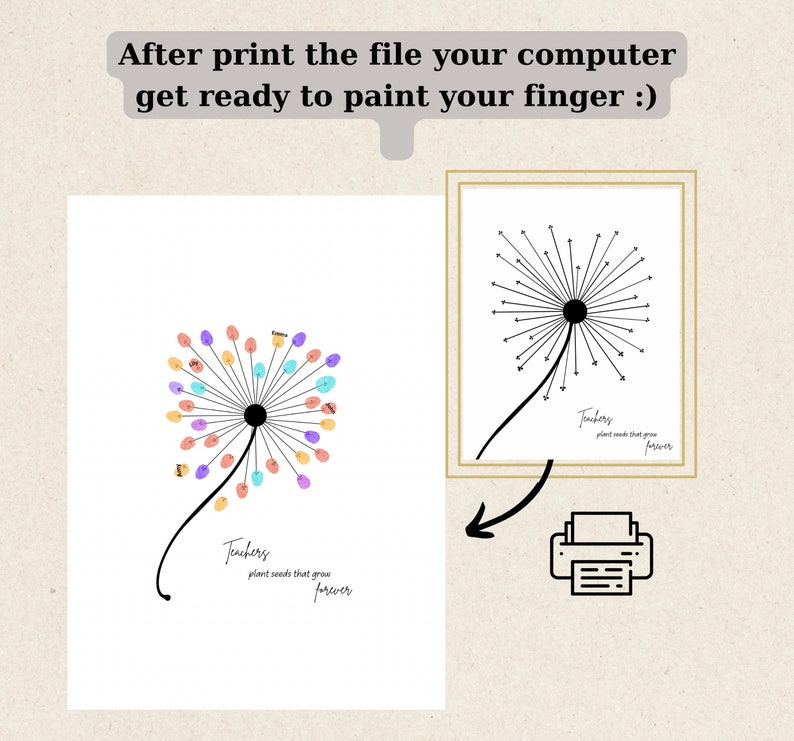 Personalized Teacher Appreciation Fingerprint Gift: Plant Seeds ...
