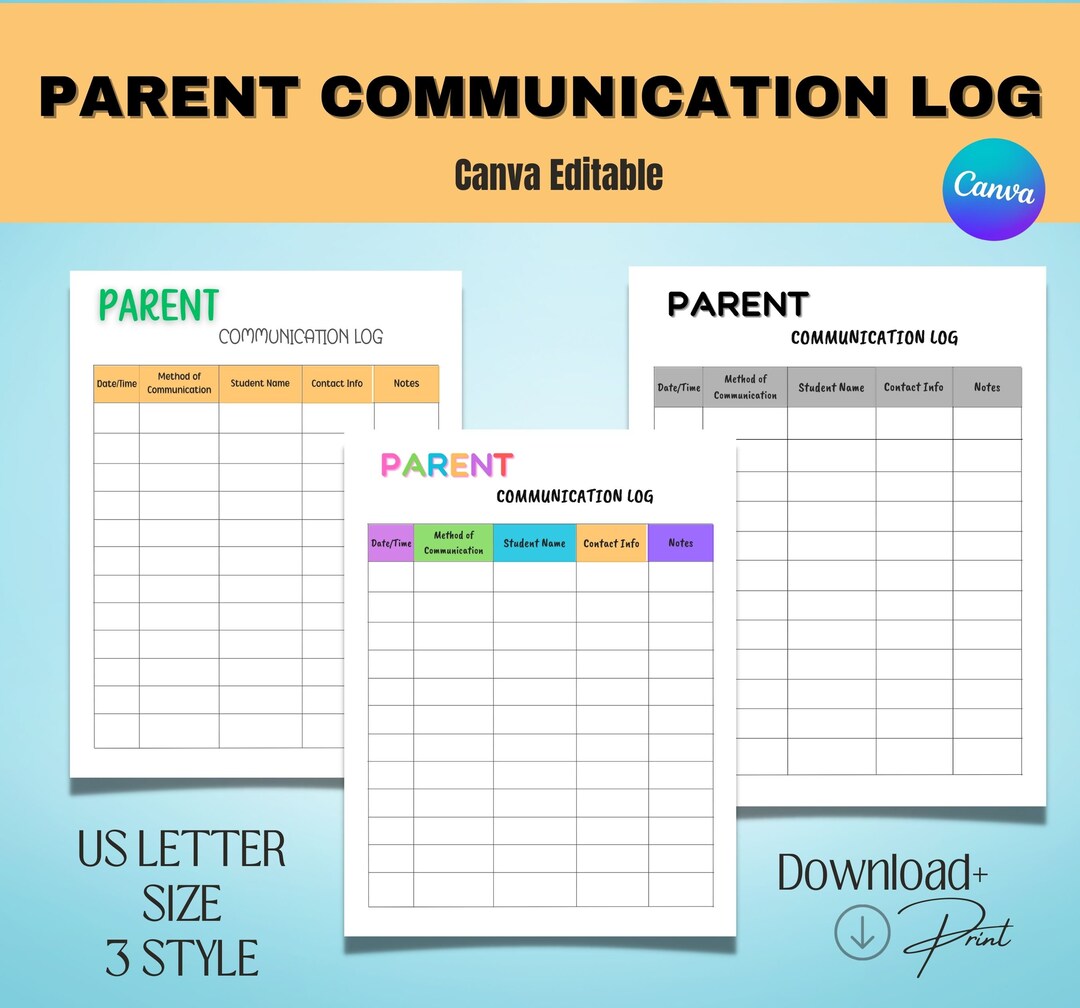 Back to School Sign in Sheet Parent Communication Log - Etsy