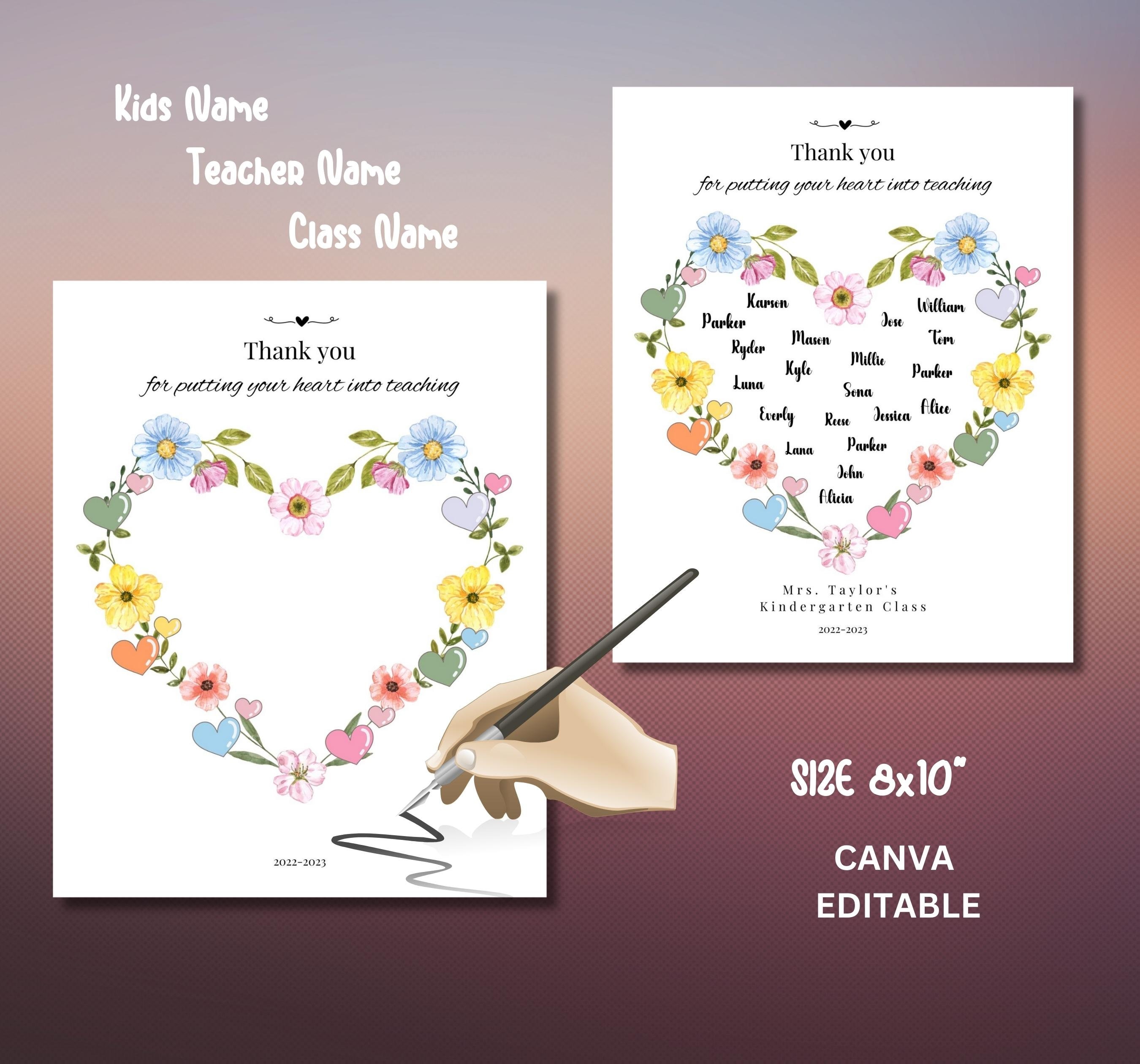 Personalized Teacher Thank You Gift From Students. Custom - Etsy