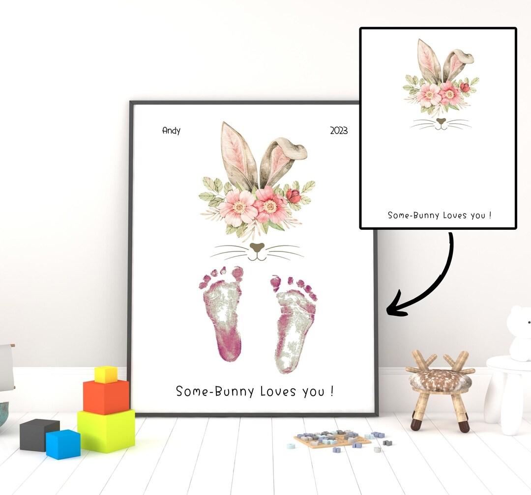 Easter Printable, Kids Footprint Keepsake, Baby's First Easter Keepsake ...
