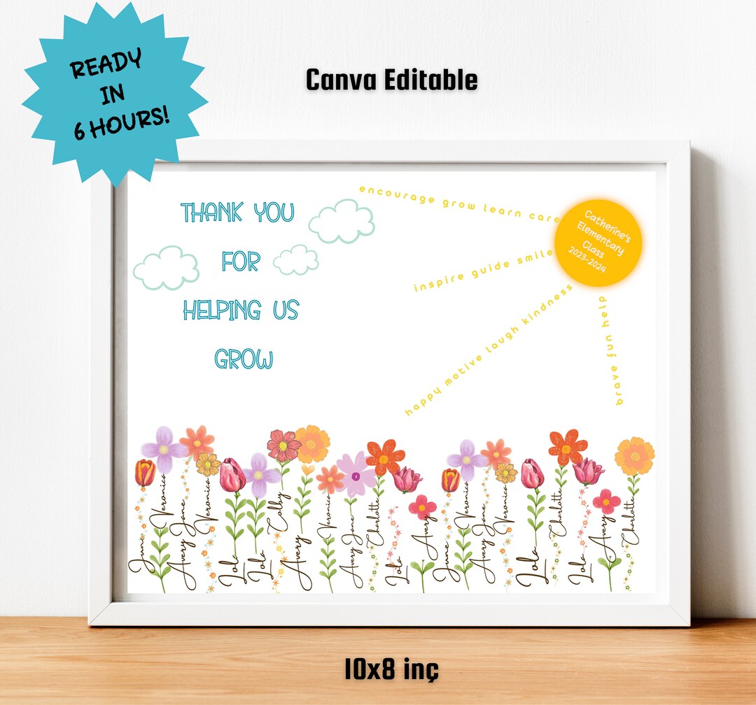 Personalized Teacher Appreciation Gift: Thank You Printableback to ...