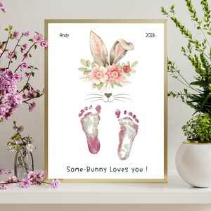 Easter Printable, Kids Footprint Keepsake, Baby's First Easter Keepsake ...