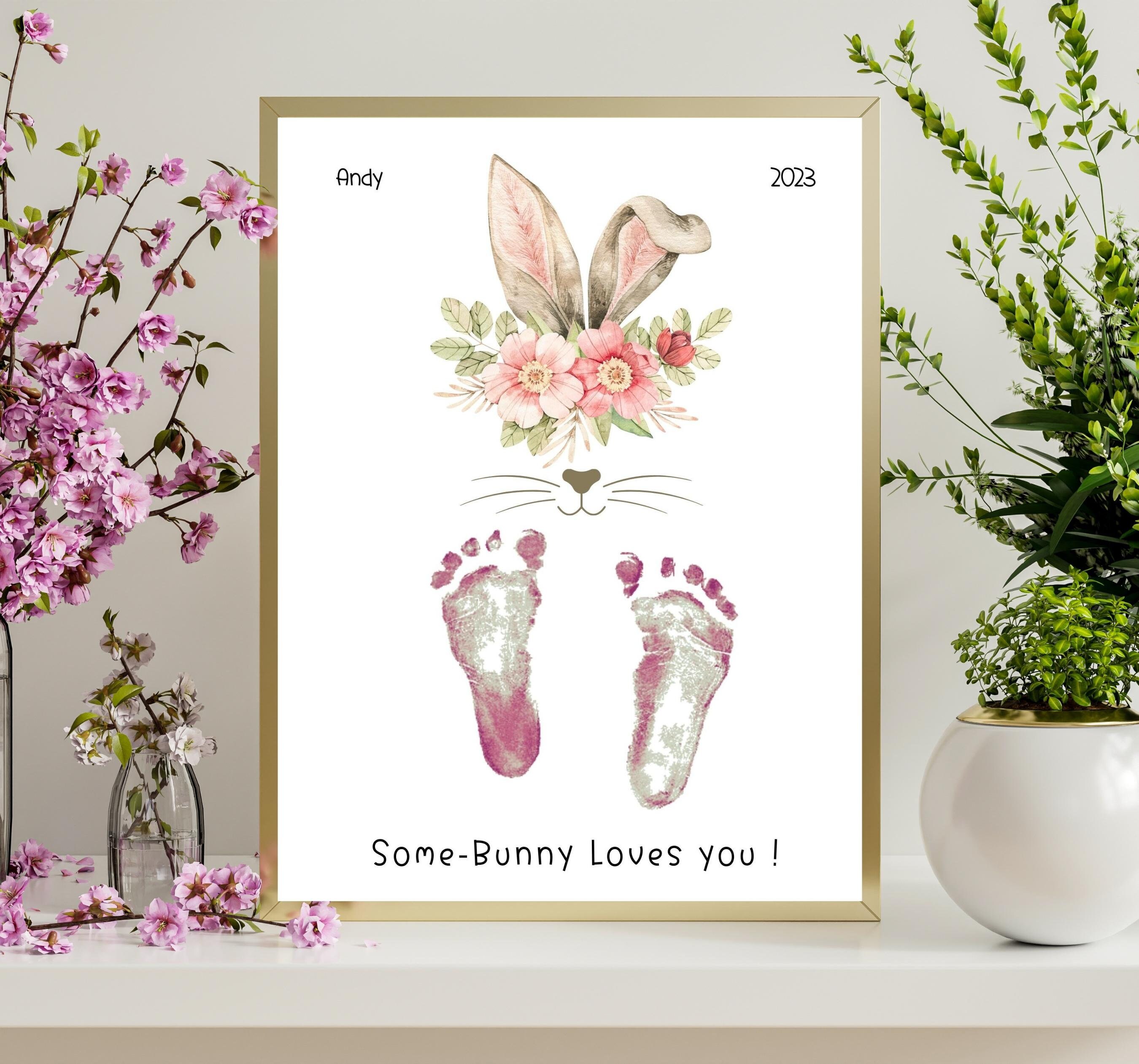 Easter Printable, Kids Footprint Keepsake, Baby's First Easter Keepsake ...