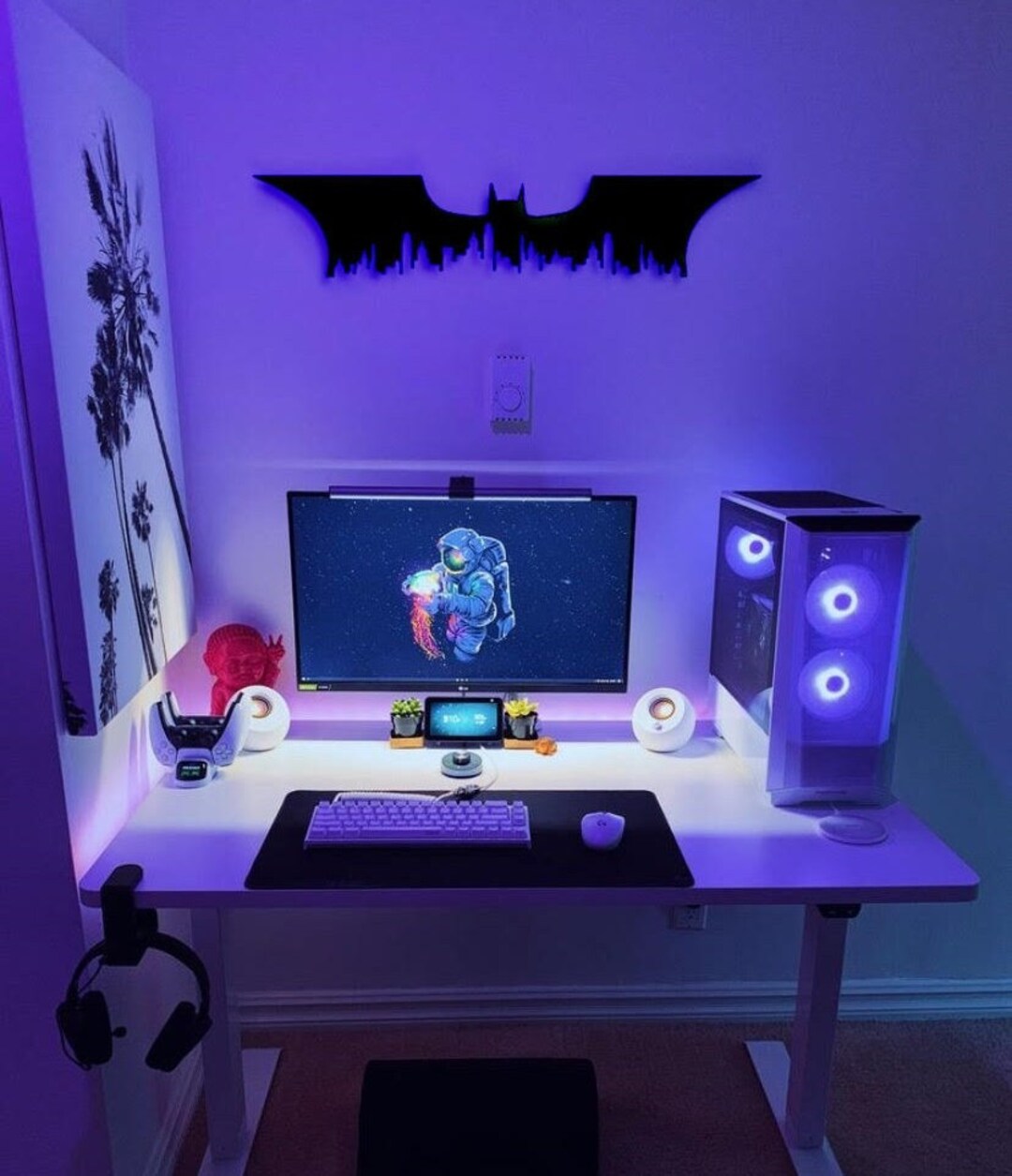 Bat Super Hero Led Wall Art, Bat Wall Light, Night Light With 16 Colors ...