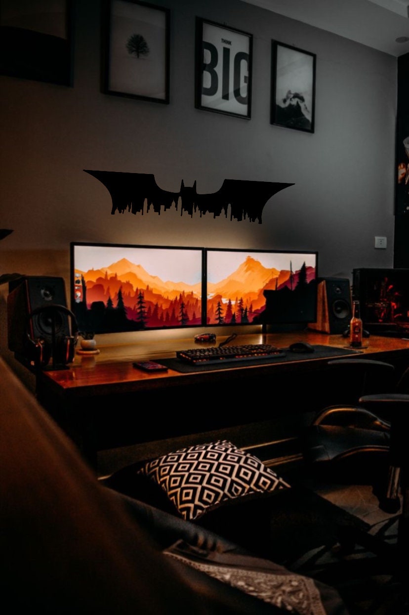 Bat Super Hero Led Wall Art, Bat Wall Light, Night Light With 16 Colors ...