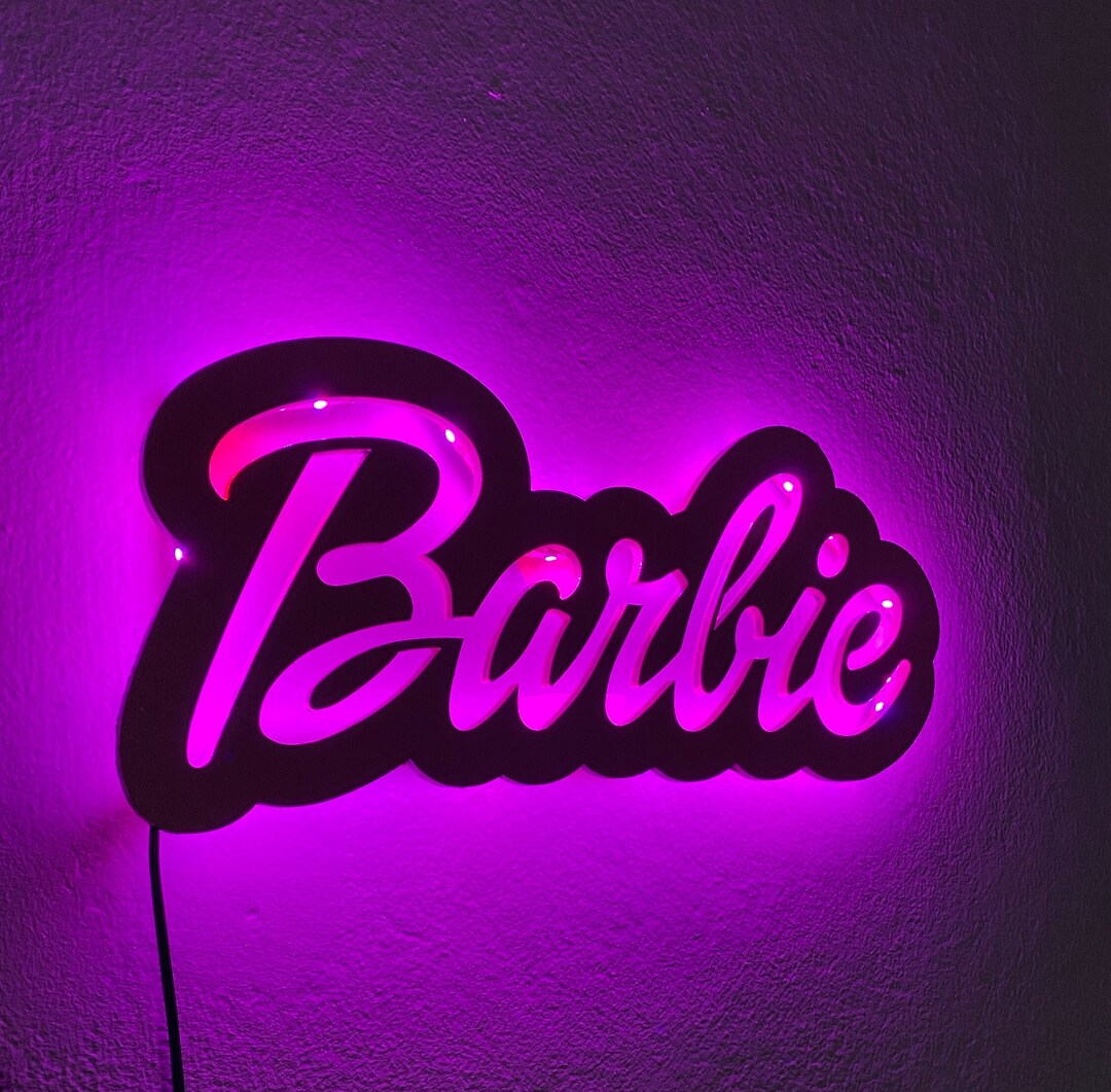 Barbie, Barbie Wooden Wall Art,barbie Wall Lamp,wooden Wall Decor ...