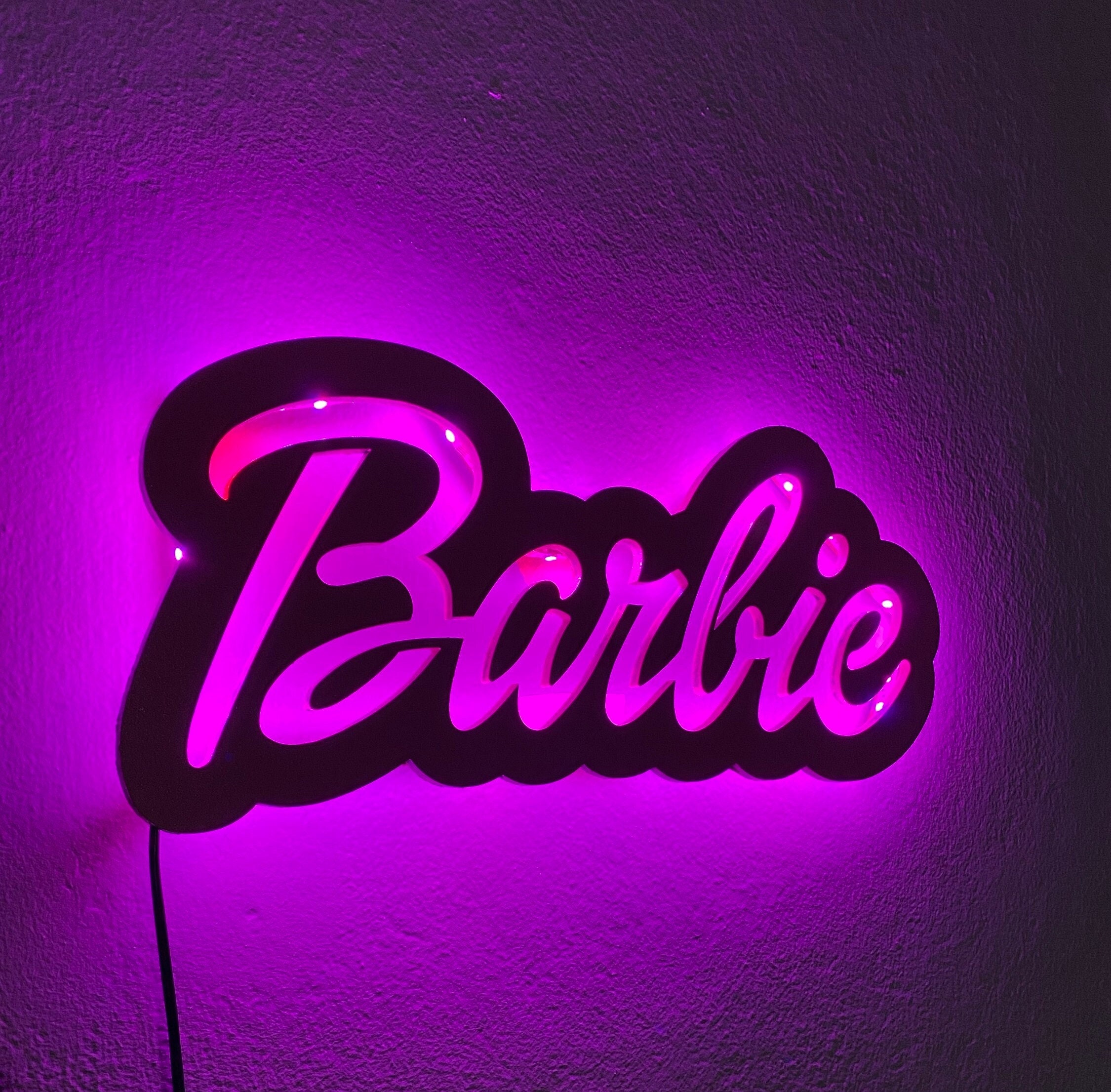 Barbie, Barbie Wooden Wall Art,barbie Wall Lamp,wooden Wall Decor ...