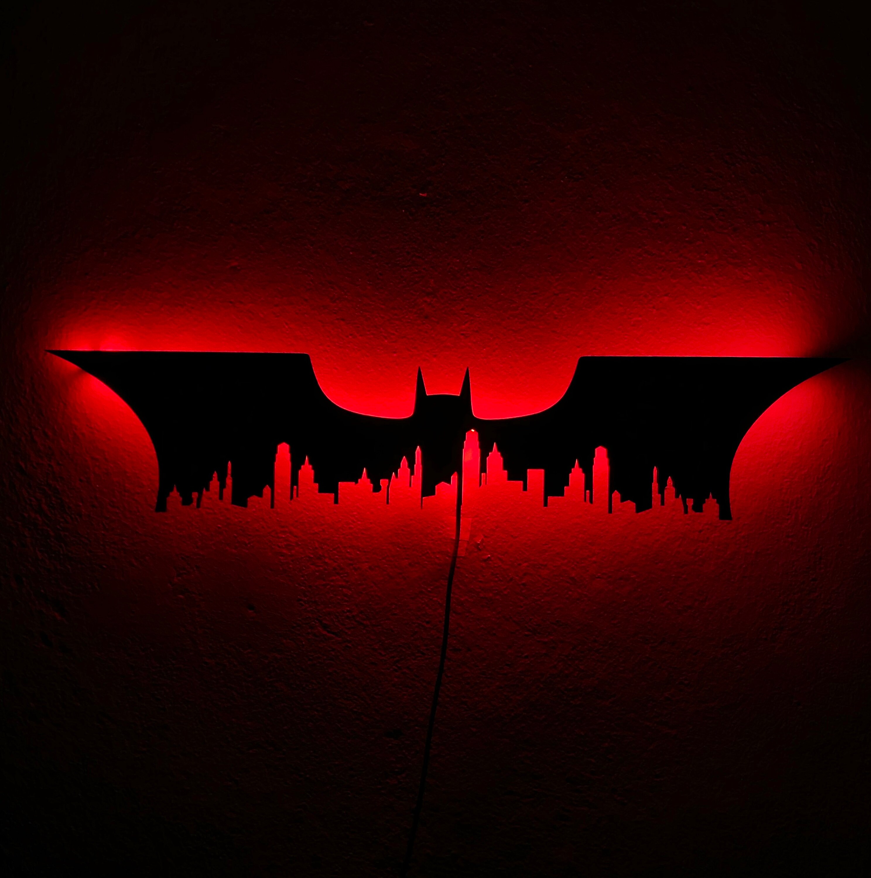 Bat Super Hero Led Wall Art, Bat Wall Light, Night Light With 16 Colors ...