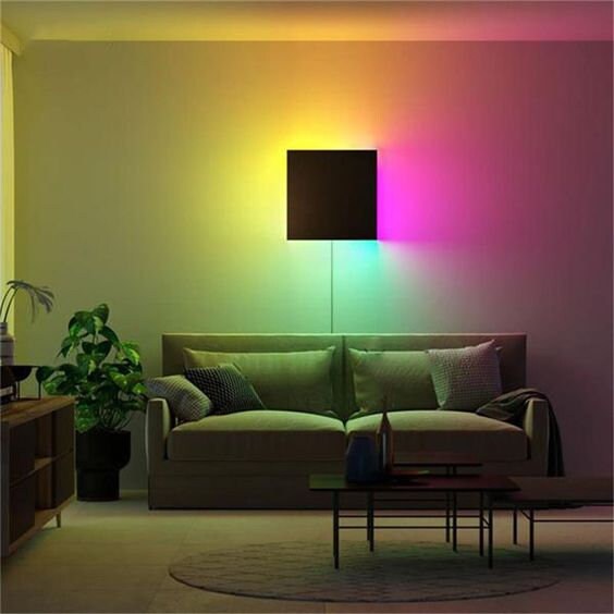 Square LED RGB Wall Lamp Colour Changing Wall Art - Etsy