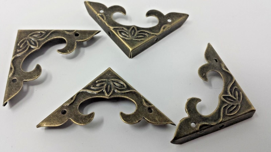 Pk of 4 Metal Case Corners Antique Bronze Finish 30 Mm Over Straight ...
