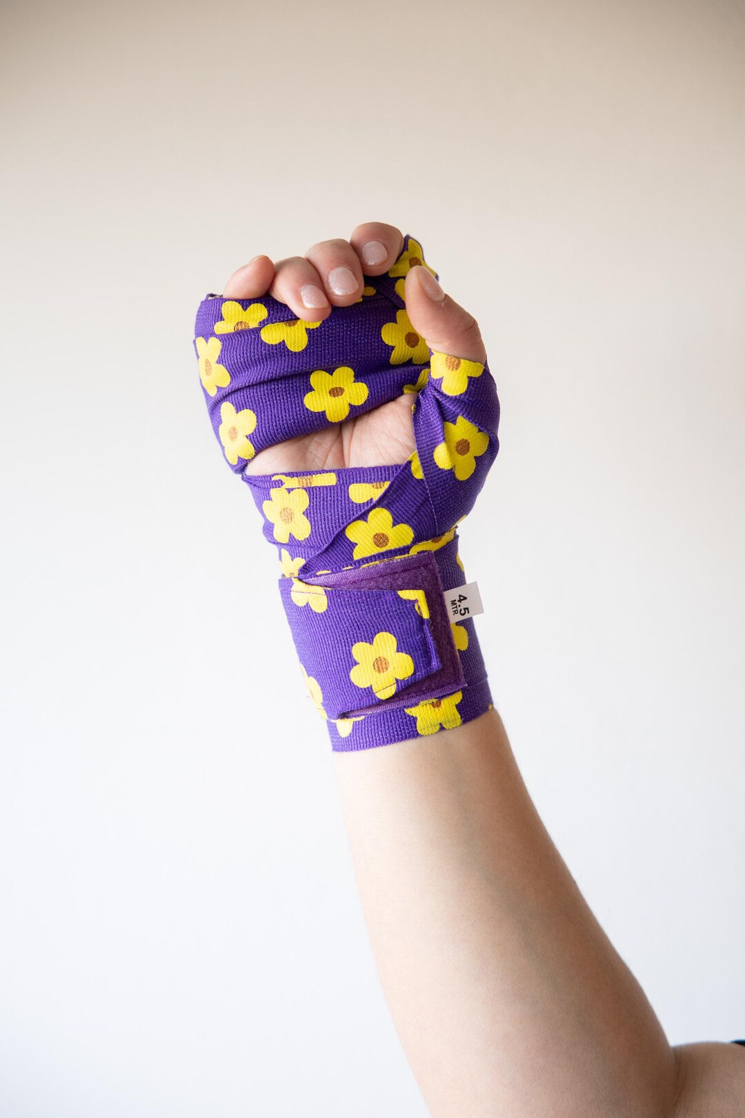 Boxing/kickboxing/muay Thai Hand Wraps With Purple Flowers, 4.5m, for ...