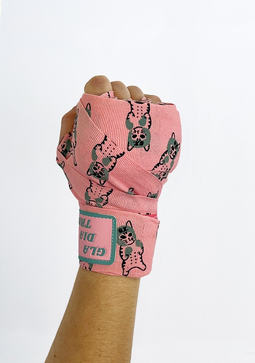 Boxing/kickboxing/muay Thai Hand Wraps - Kitten Design in Pink - 4.5m ...