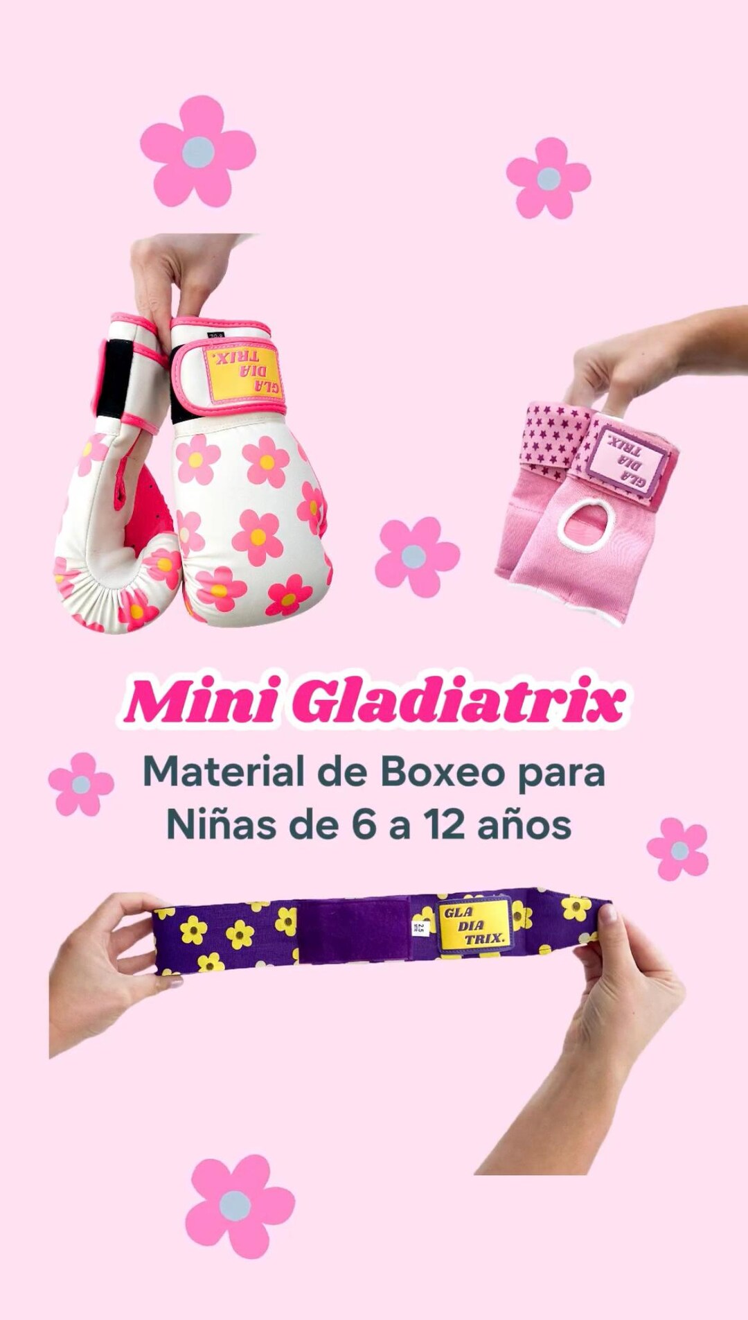Boxing / Kickboxing / Muay Thai Hand Wraps Flowers in Purple 2.5m for ...