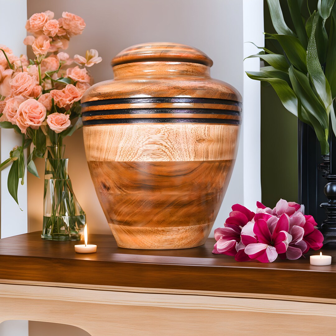 Best Elegant Wooden Urns for Human Ashes Adult Sized Boxes Premium Adult Wooden Urn Box for ...