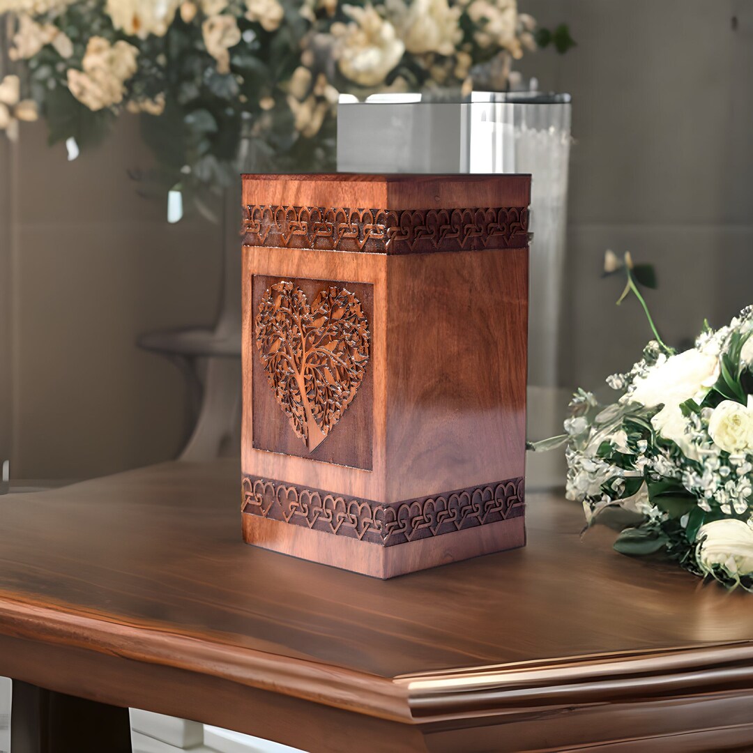 Urn for Human Ashes Wooden Box Ashes Box for Our Loved One Cremation ...