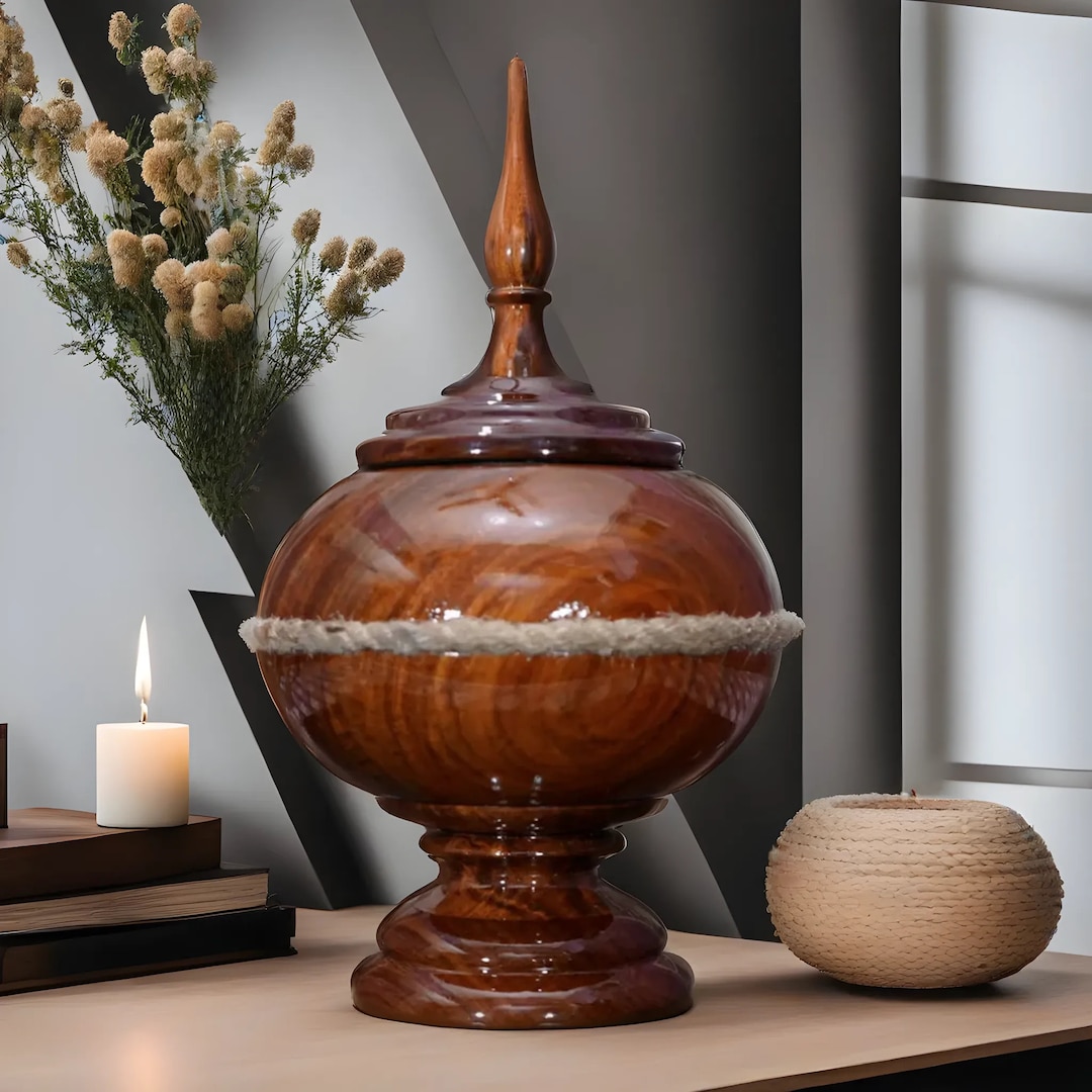 Buy Best Urn for Human Ashes Large Personalized Wooden Cremation Urn ...