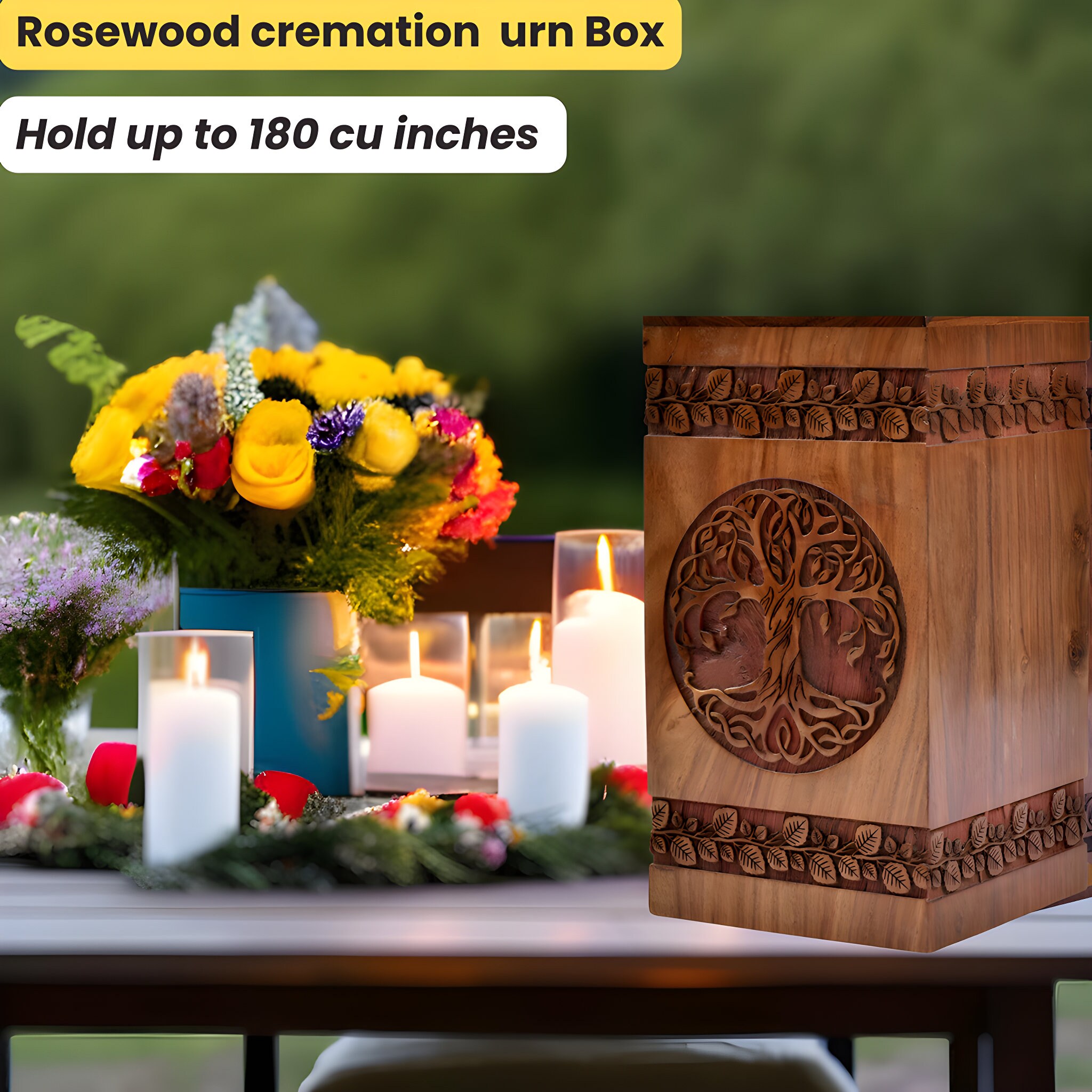 Urn for Human Ashes Cremate Box Ashes Box Memorial Box Wooden Urn Adult ...
