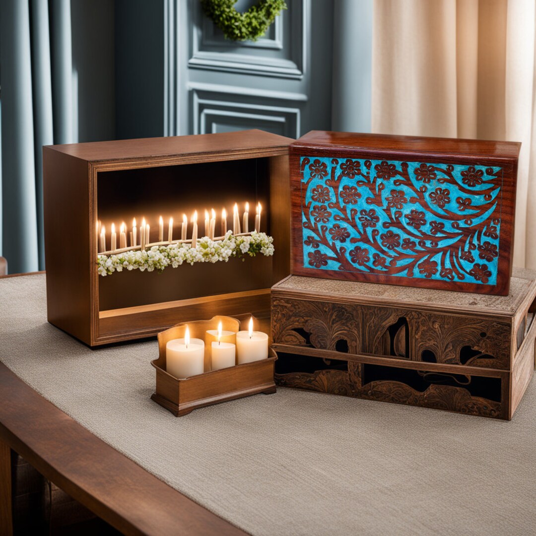 Urn for Human Ashes Wooden Box Memorial Urn Box Basket for Ashes ...
