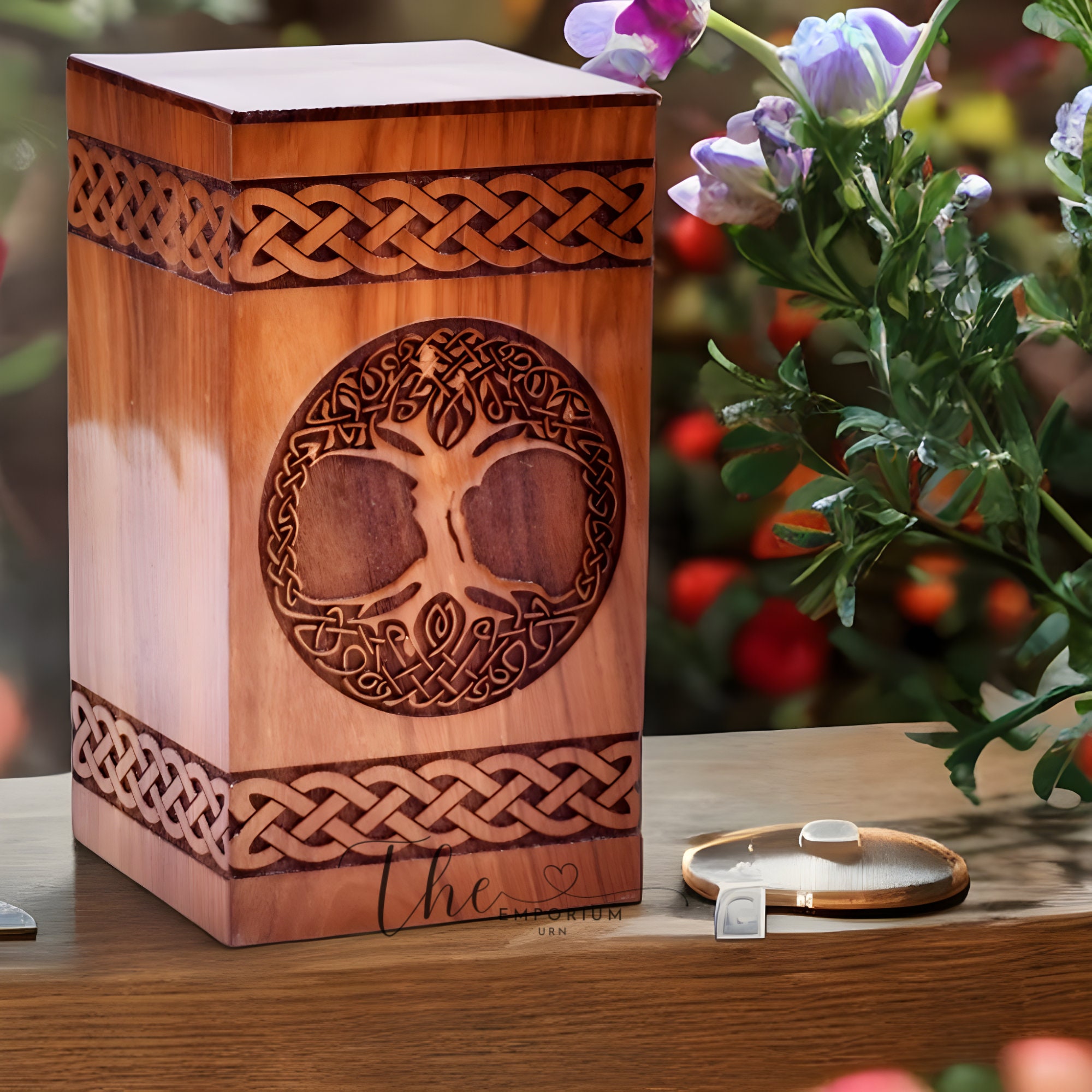 Urn for Human Ashes Wooden Box Memorial Urn Box Basket for Ashes ...