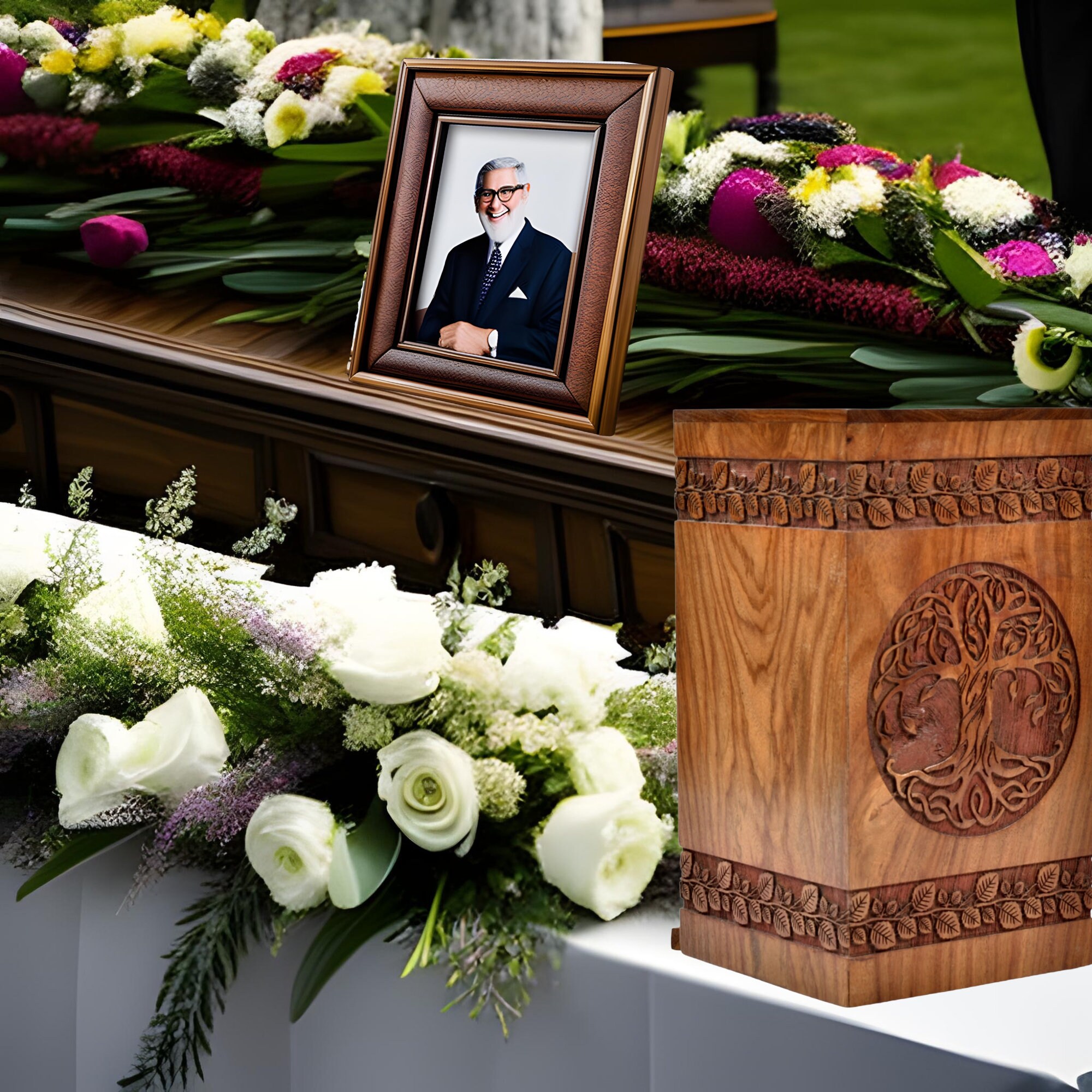 Urn for Human Ashes Cremate Box Ashes Box Memorial Box Wooden Urn Adult ...