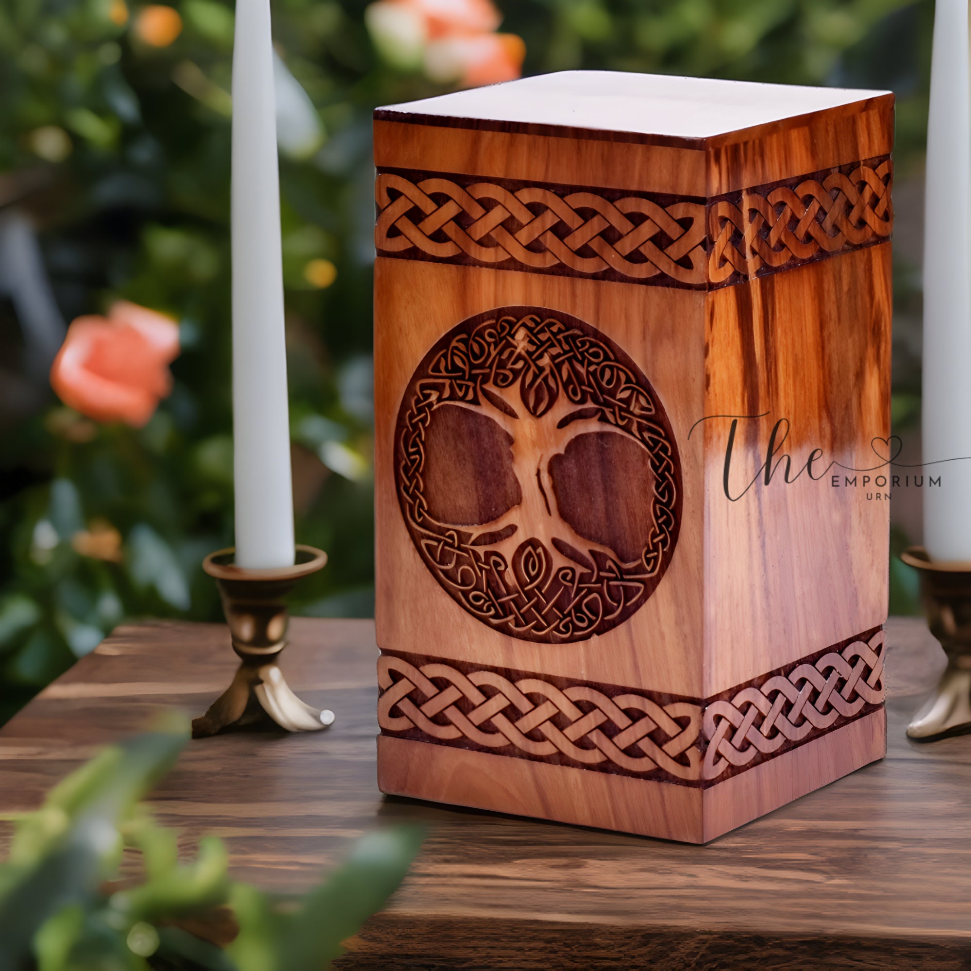Urn for Human Ashes Wooden Box Memorial Urn Box Basket for Ashes ...