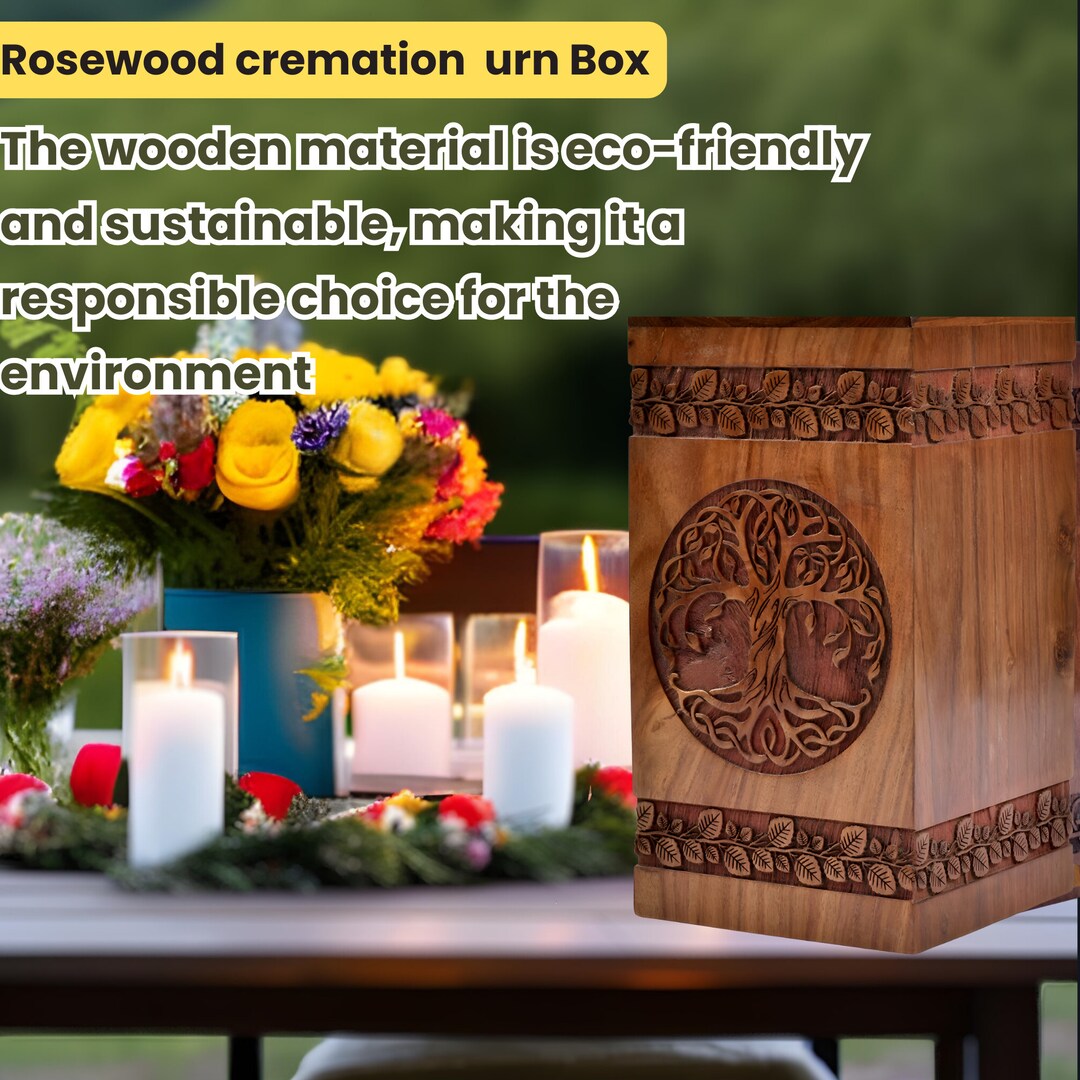 Urn for Human Ashes Cremate Box Ashes Box Memorial Box Wooden Urn Adult ...