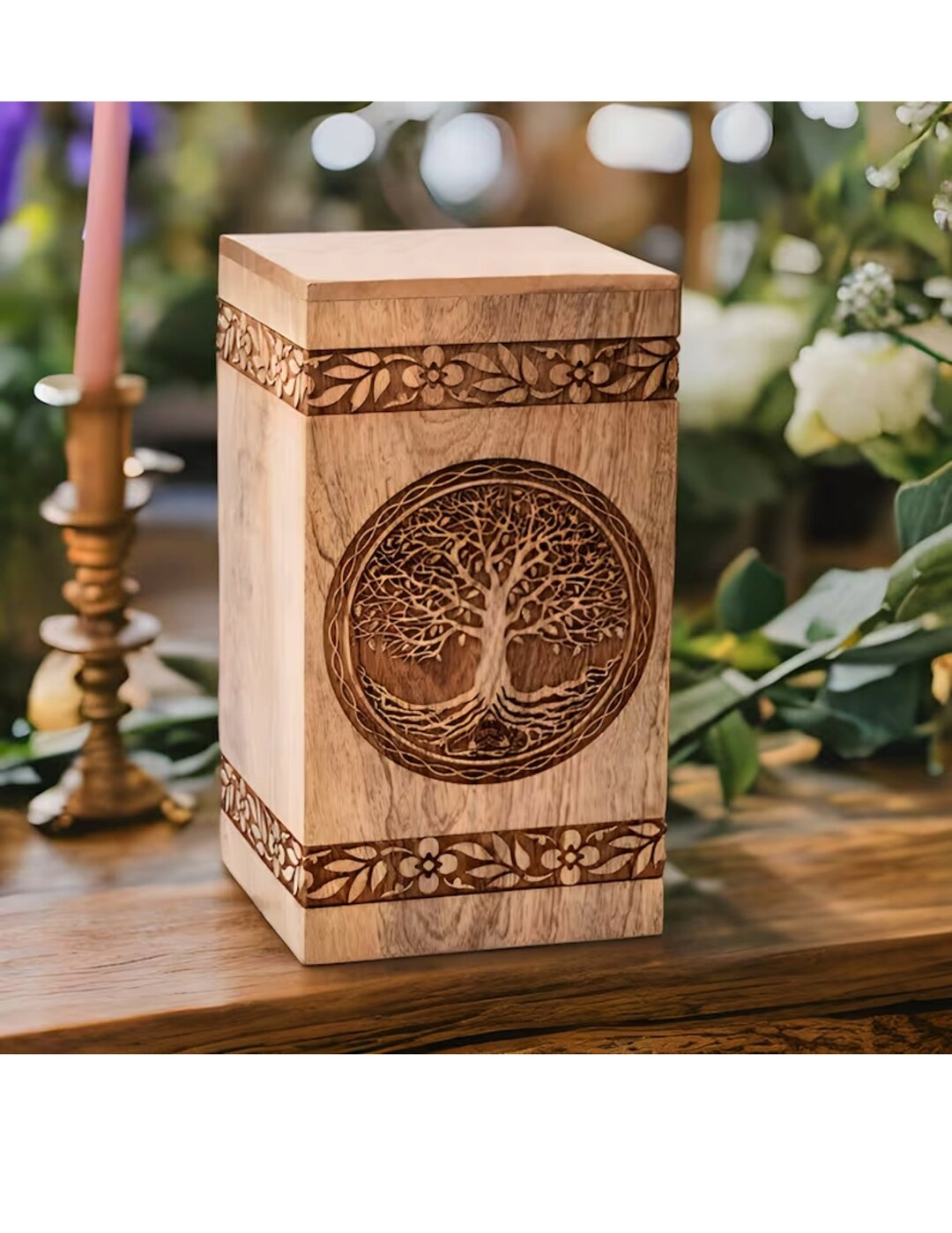 Urn for Human Ashes Cremate Box Ashes Box Memorial Box Wooden Urn Adult ...