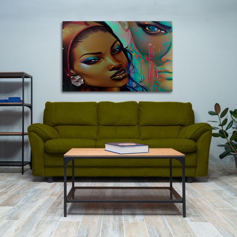African Woman Wall Art Black Woman Canvas Print Wall Decor Etsy