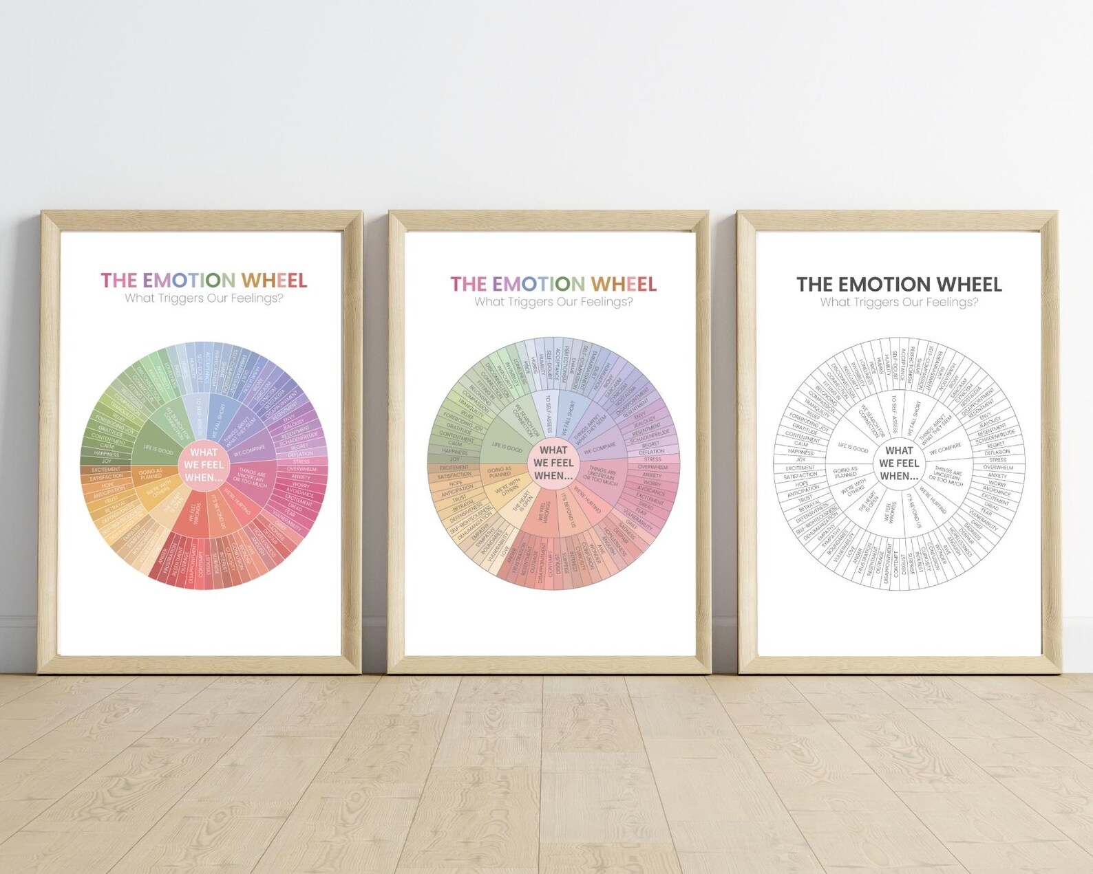 What We Feel Emotion Wheel Printable, Feelings Wheel, Therapy Decor ...