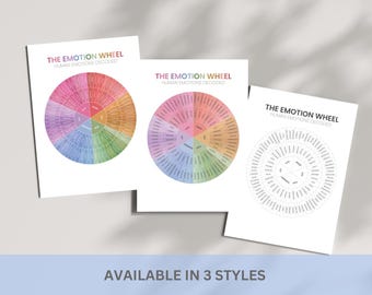 What We Feel Emotion Wheel Printable, Feelings Wheel, Therapy Decor ...