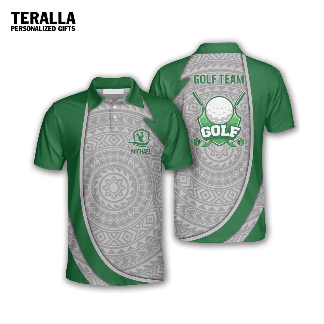 Custom Name, Team Pattern Tribal Golf Polo Shirt for Men Personalized ...