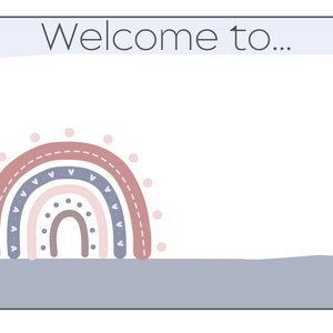Boho Rainbow: Welcome to Our Class Door Sign Blue & Pink - Etsy