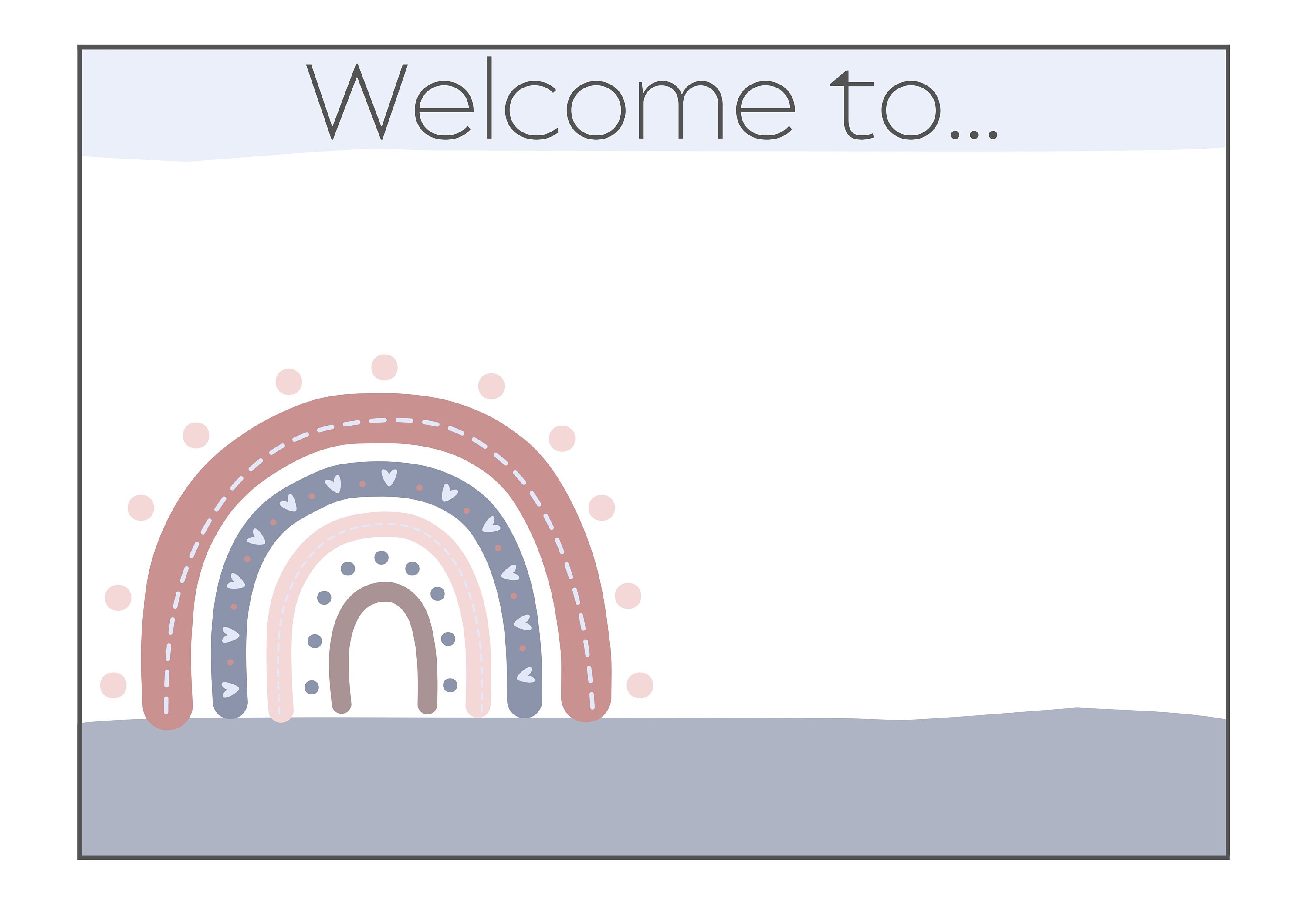 Boho Rainbow: Welcome to Our Class Door Sign Blue & Pink - Etsy