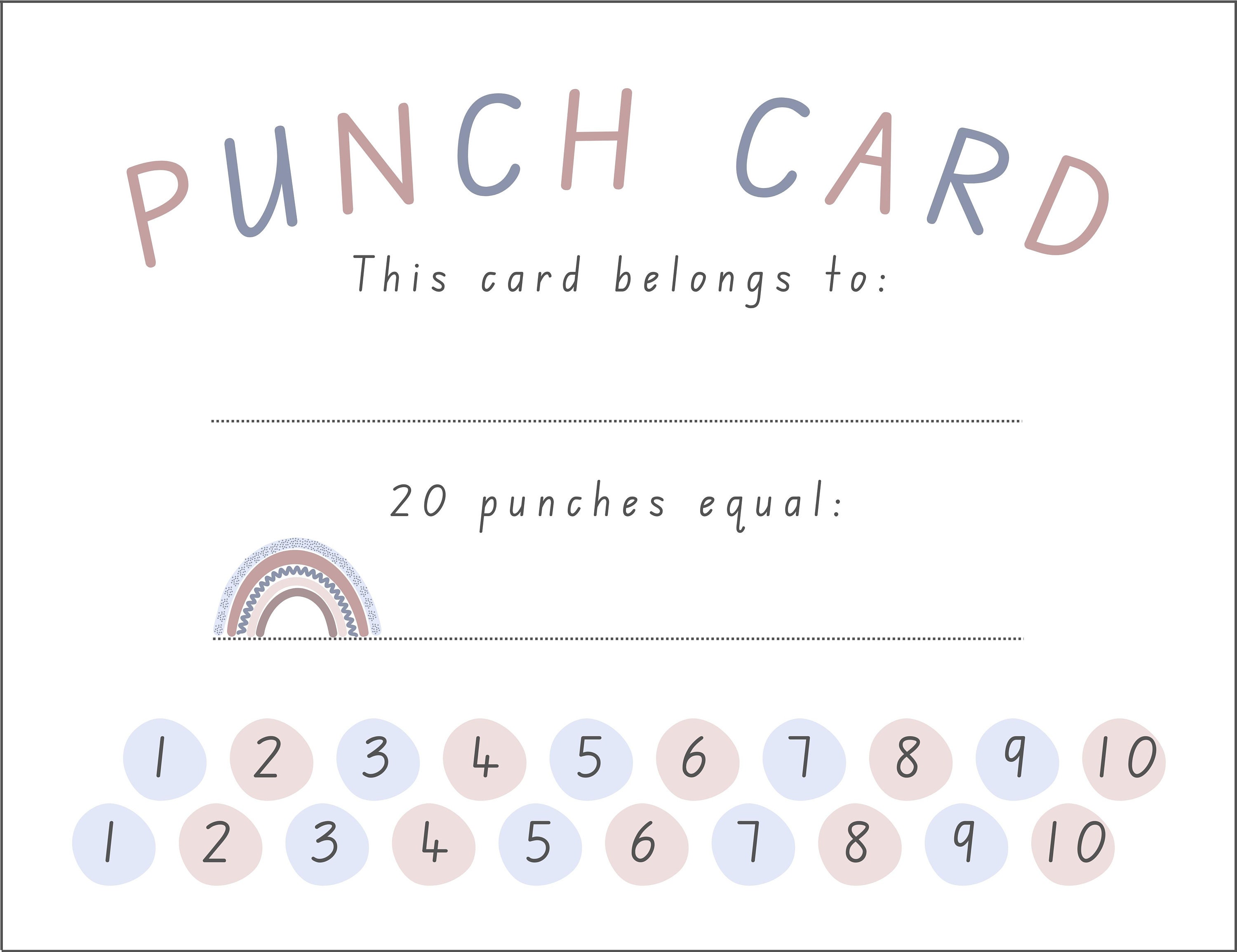 EDITABLE: 10,20,30 and 40 Hole Punch/stamp Cards in NSW & ACT ...