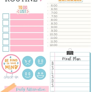 Pastel Design Daily Routine Chart Morning, Afternoon & Night - Etsy