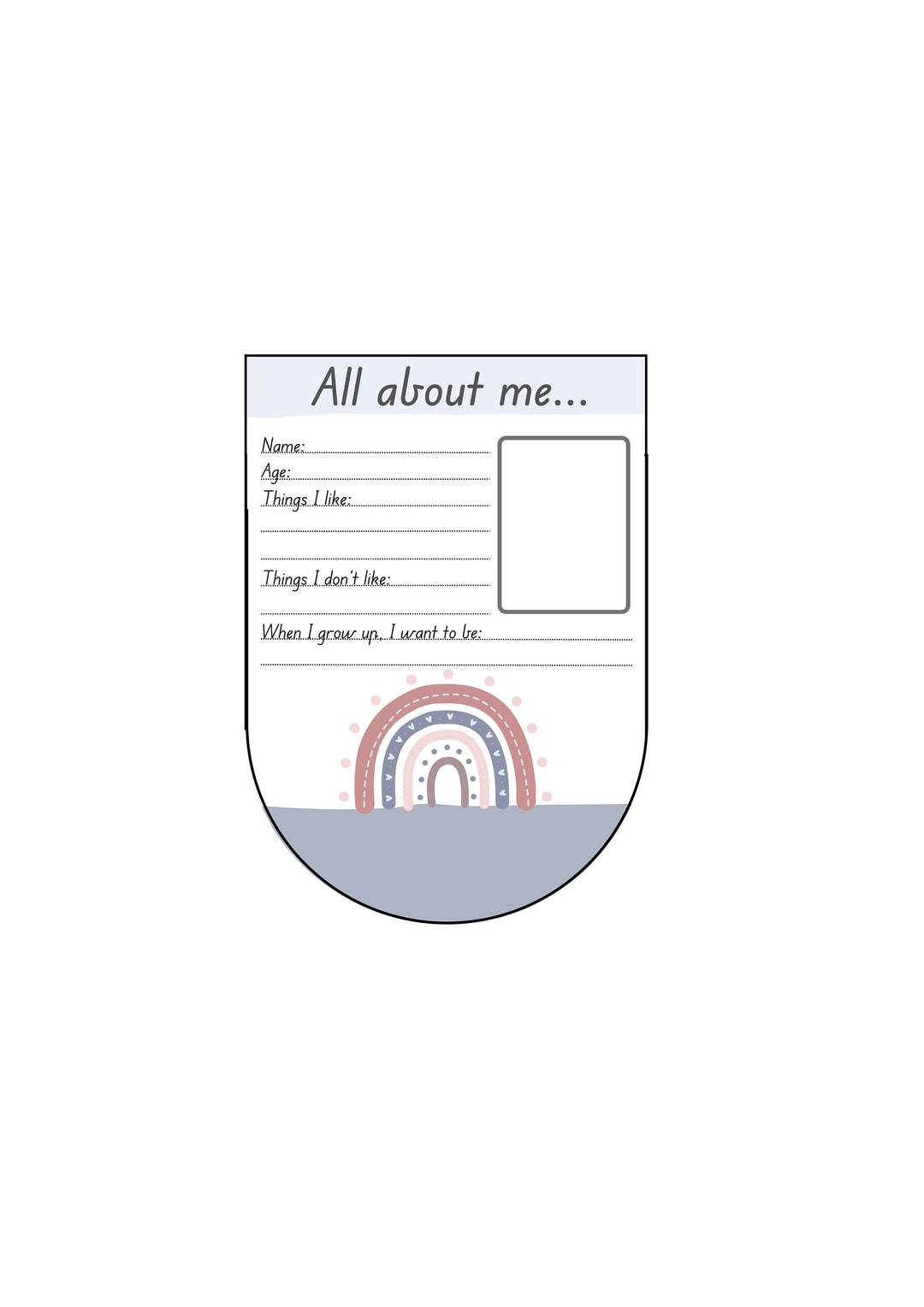 EDITABLE: All About Me... Bunting in Victoria, WA & NT Beginner Font ...