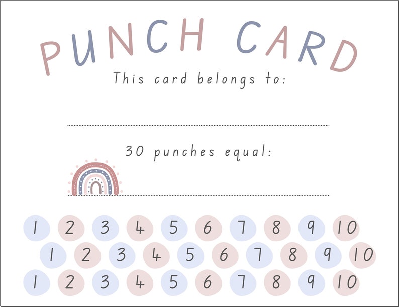 EDITABLE: 10,20,30 and 40 Hole Punch/stamp Cards in NSW & ACT ...