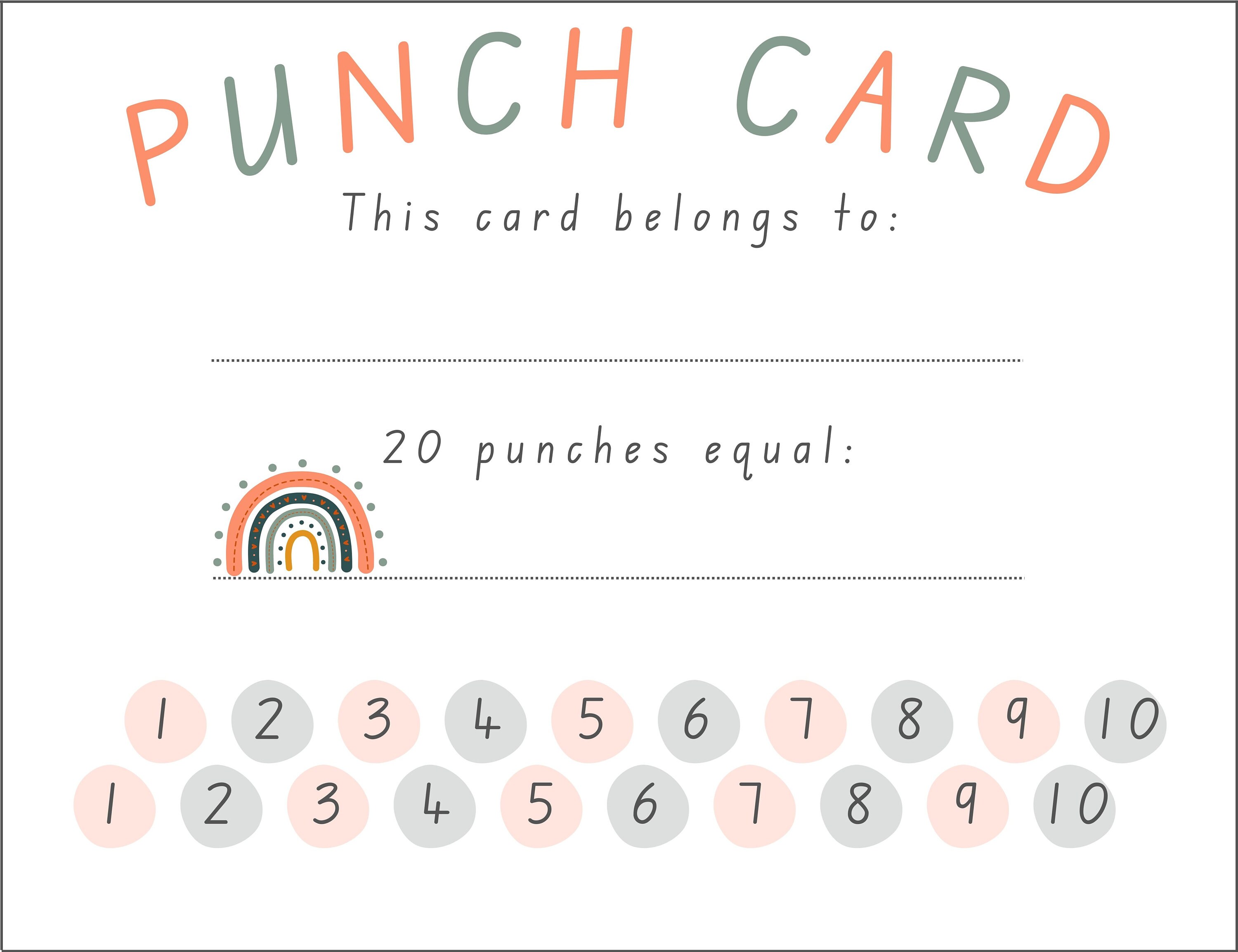EDITABLE: 10,20,30 and 40 Hole Punch/stamp Cards in NSW & ACT ...