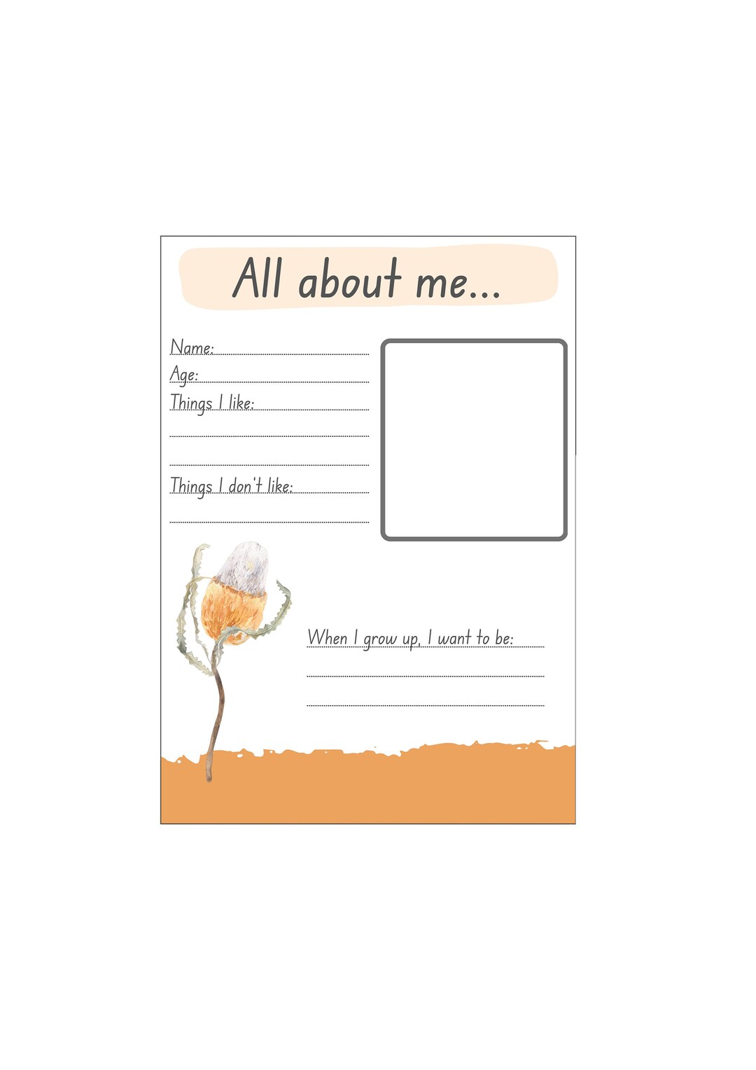 EDITABLE: All About Me... Bunting in NSW & ACT Foundation Font - Etsy