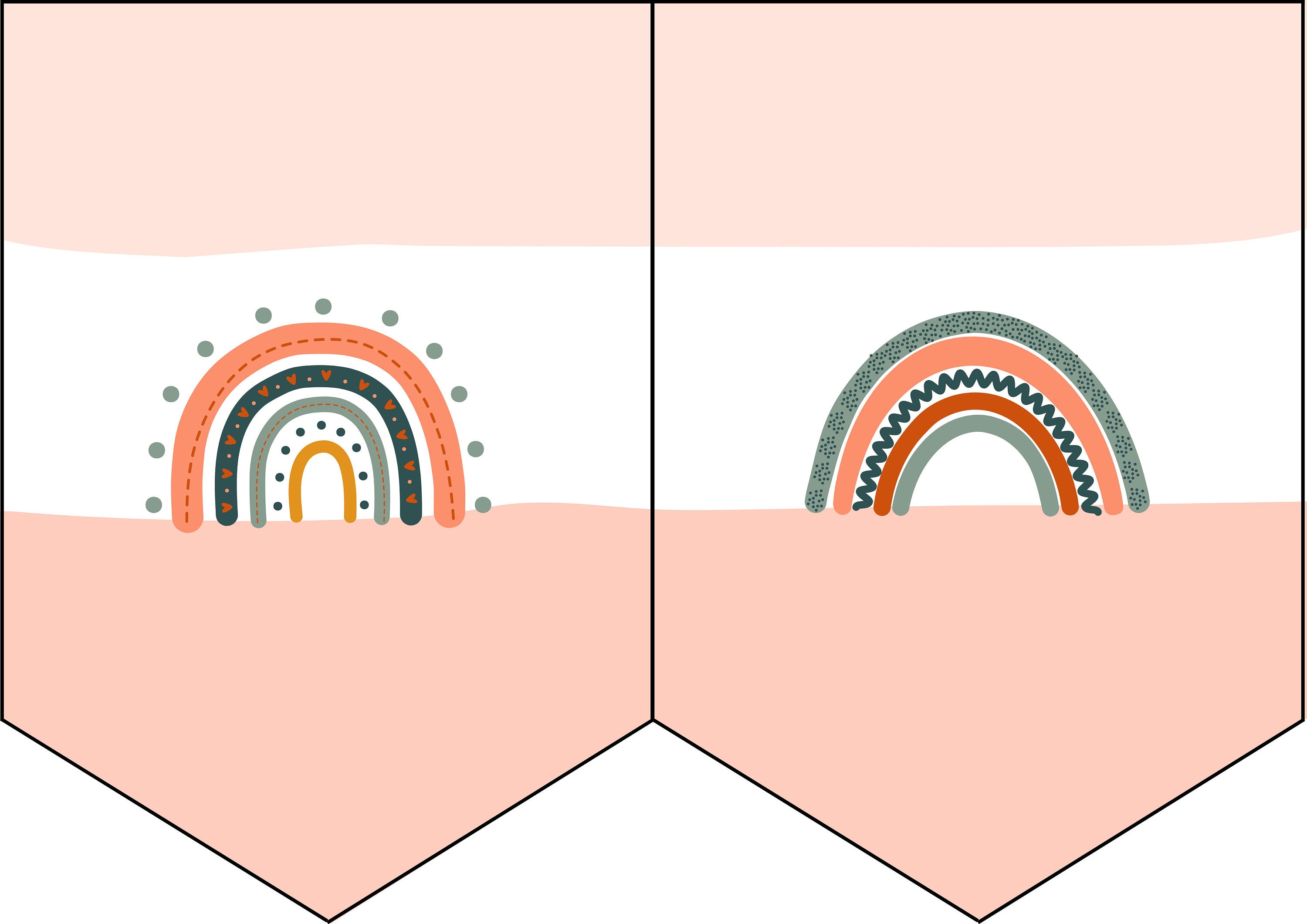 EDITABLE: Decorative Banners - Multiple Styles - Peach & Sage - Etsy