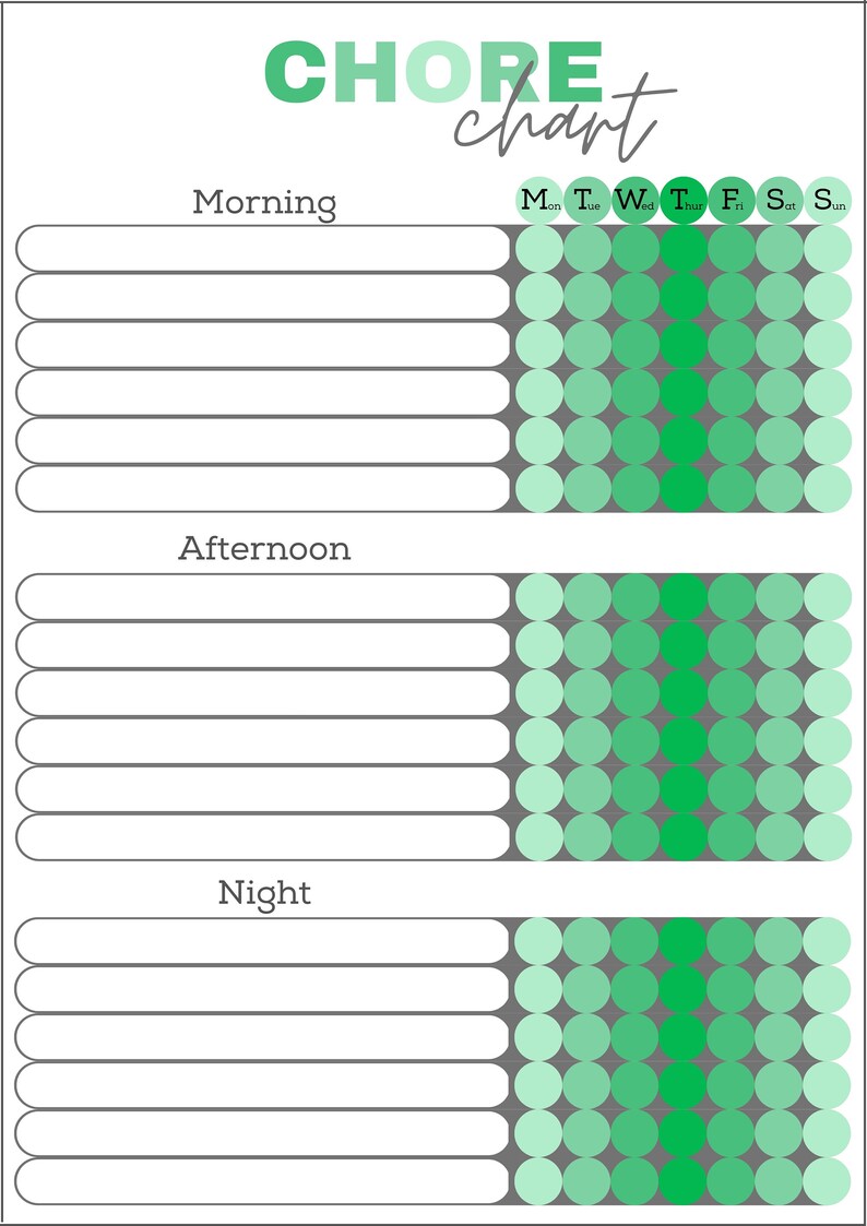 EDITABLE: Chore Chart & Responsibility List for Ages 2-18 Years - 8 ...
