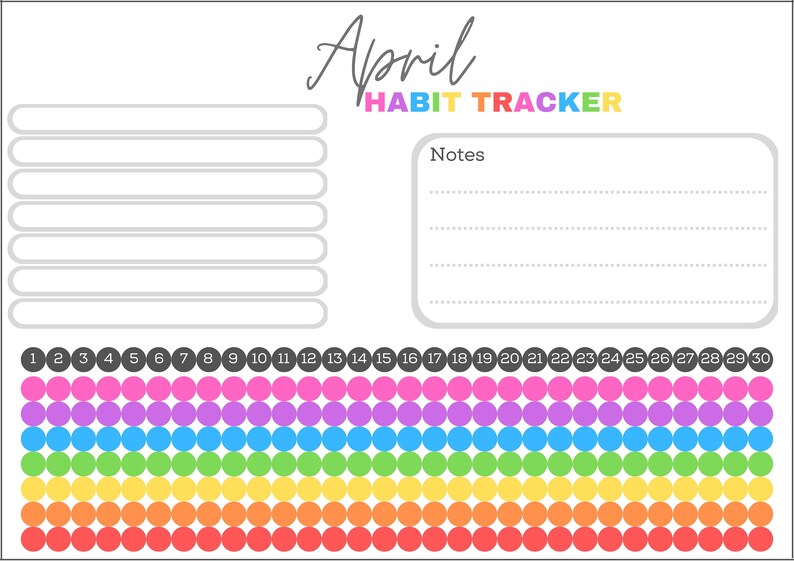 EDITABLE: 13 X Monthly Habit Tracker With Dates - Incl. Leap Year - Etsy
