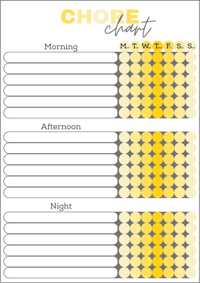 EDITABLE: Chore Chart & Responsibility List for Ages 2-18 Years - 8 ...