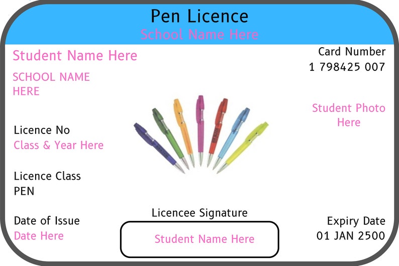 Tutti Fruitti: Pen Licence 7 Colours - Etsy