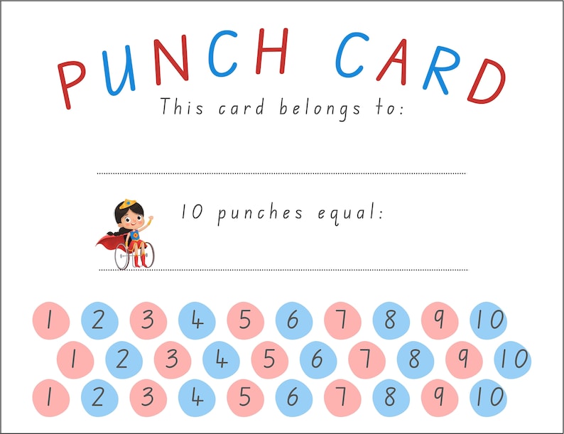 EDITABLE: 10,20,30 and 40 Hole Punch/stamp Cards in NSW & ACT ...