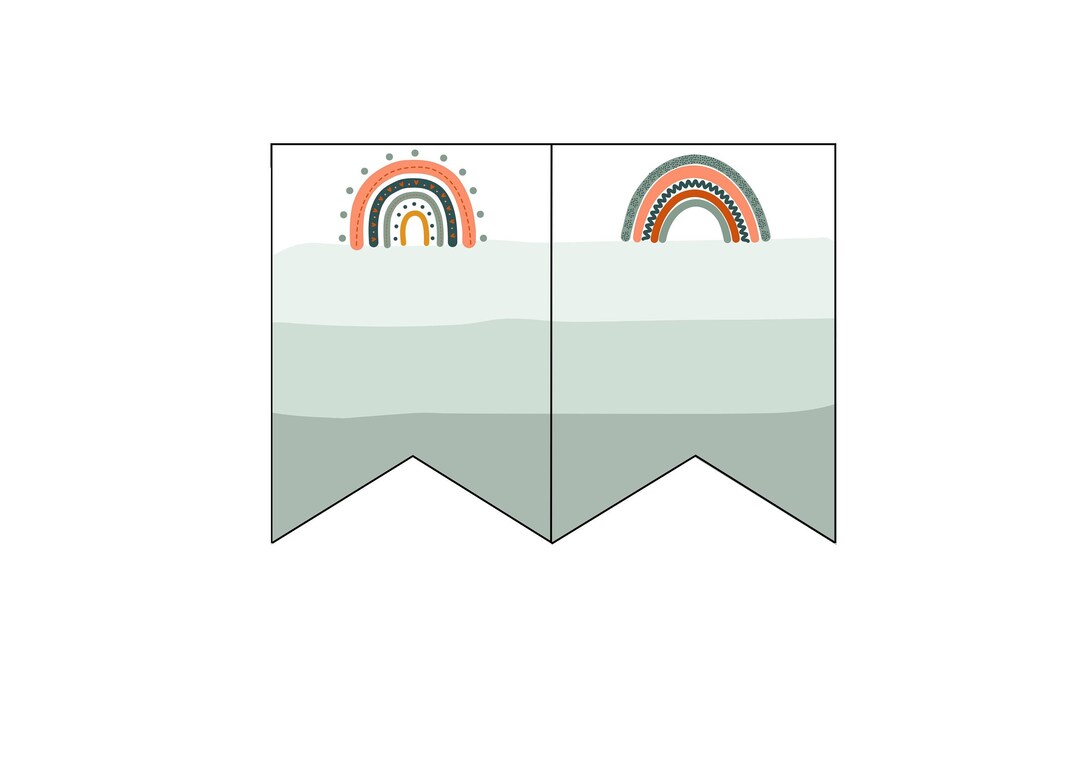 EDITABLE: Decorative Banners - Multiple Styles - Peach & Sage - Etsy