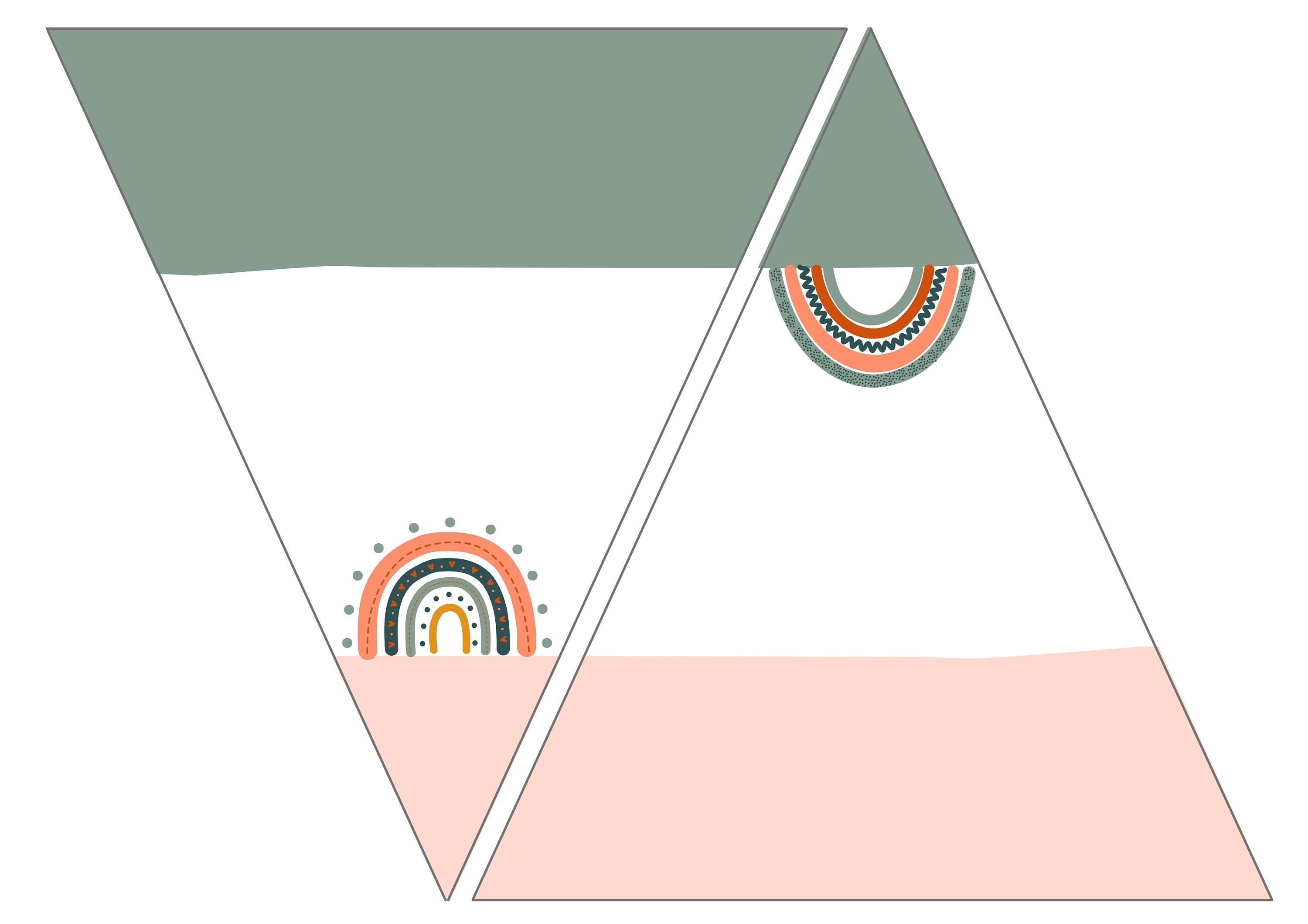 EDITABLE: Decorative Banners - Multiple Styles - Peach & Sage - Etsy